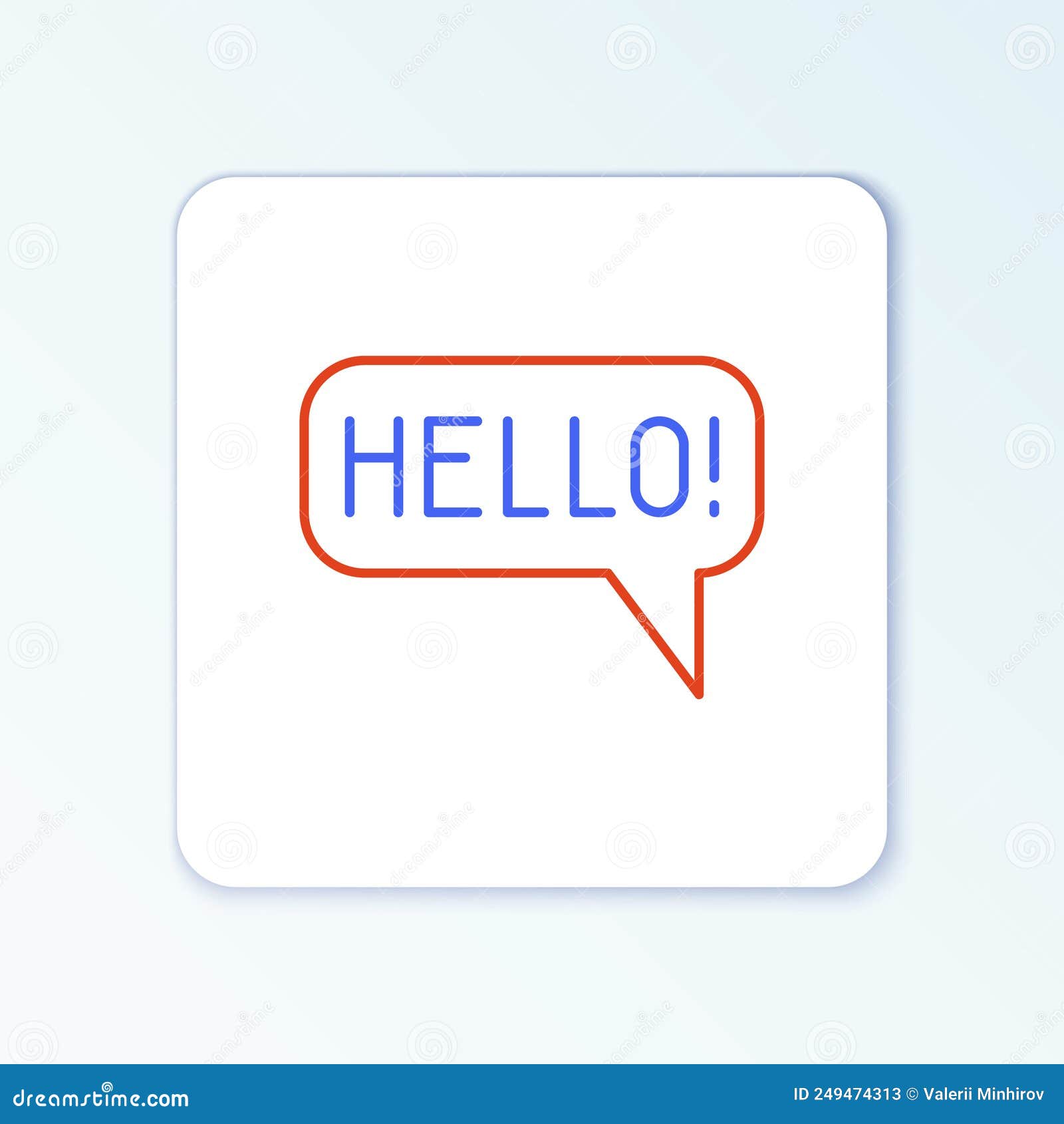 Line Hello in Different Languages Icon Isolated on White Background ...