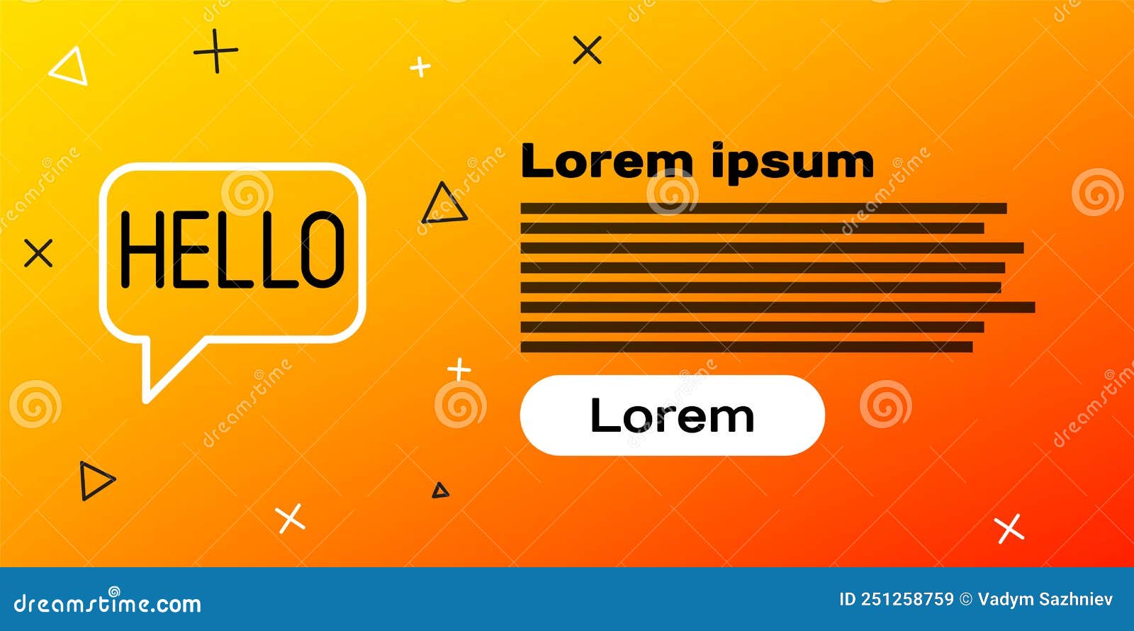 Line Hello in Different Languages Icon Isolated on Yellow Background ...