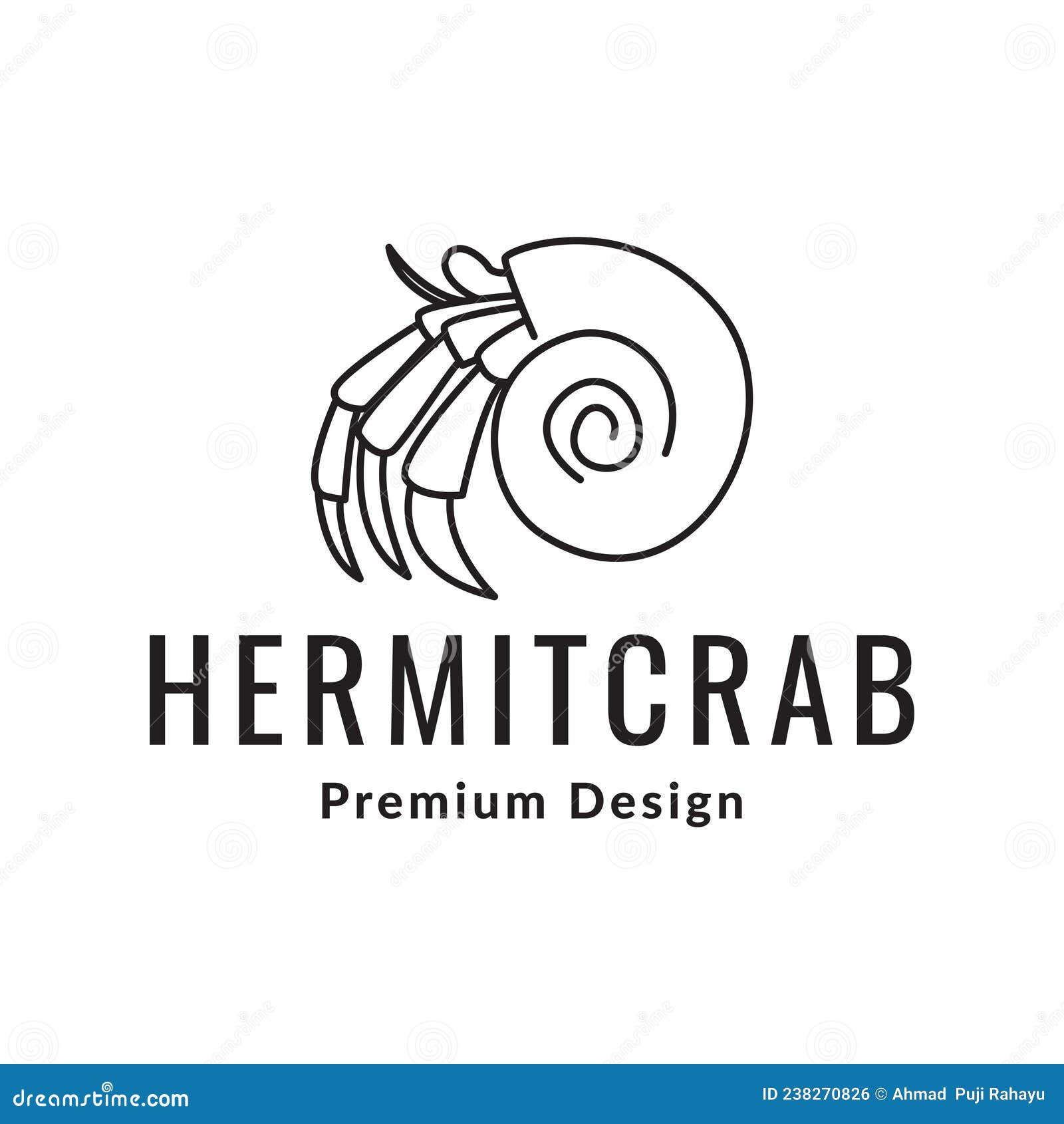 Line Hermit Crab Logo Design Vector Graphic Symbol Icon Illustration ...
