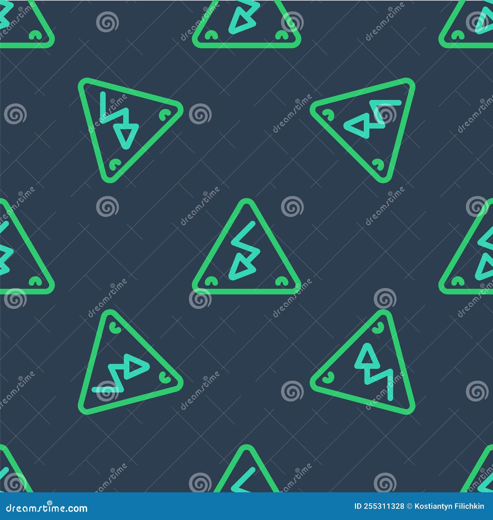 Line High Voltage Sign Icon Isolated Seamless Pattern on Blue ...