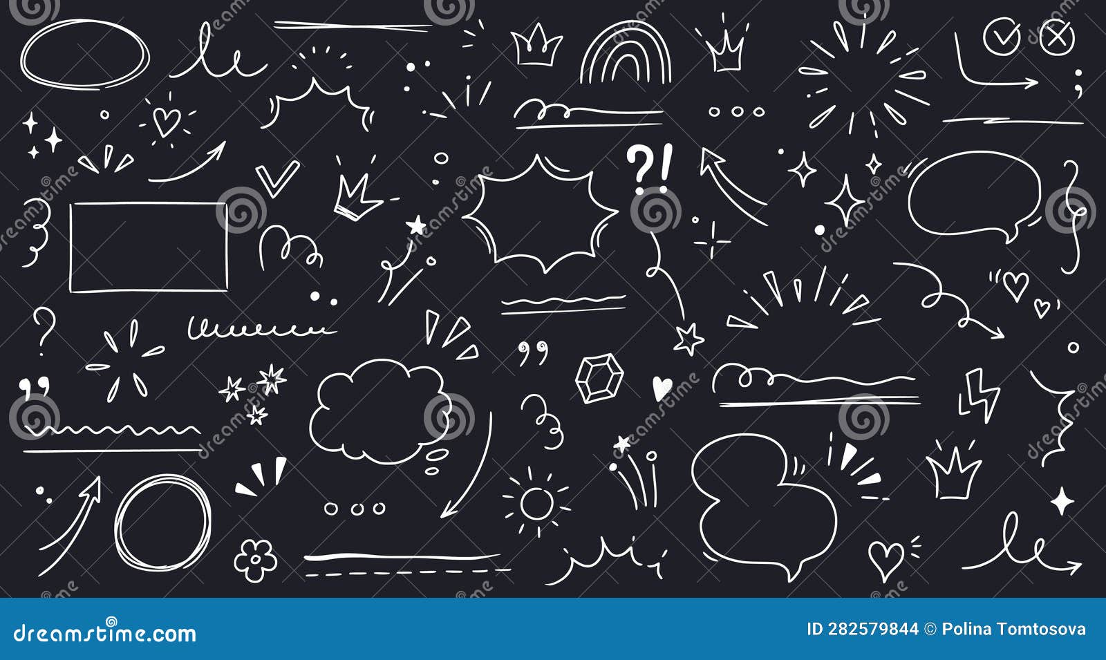 Line Highlight Brush, Text Emphasis, Underline Brush. Hand Drawn ...