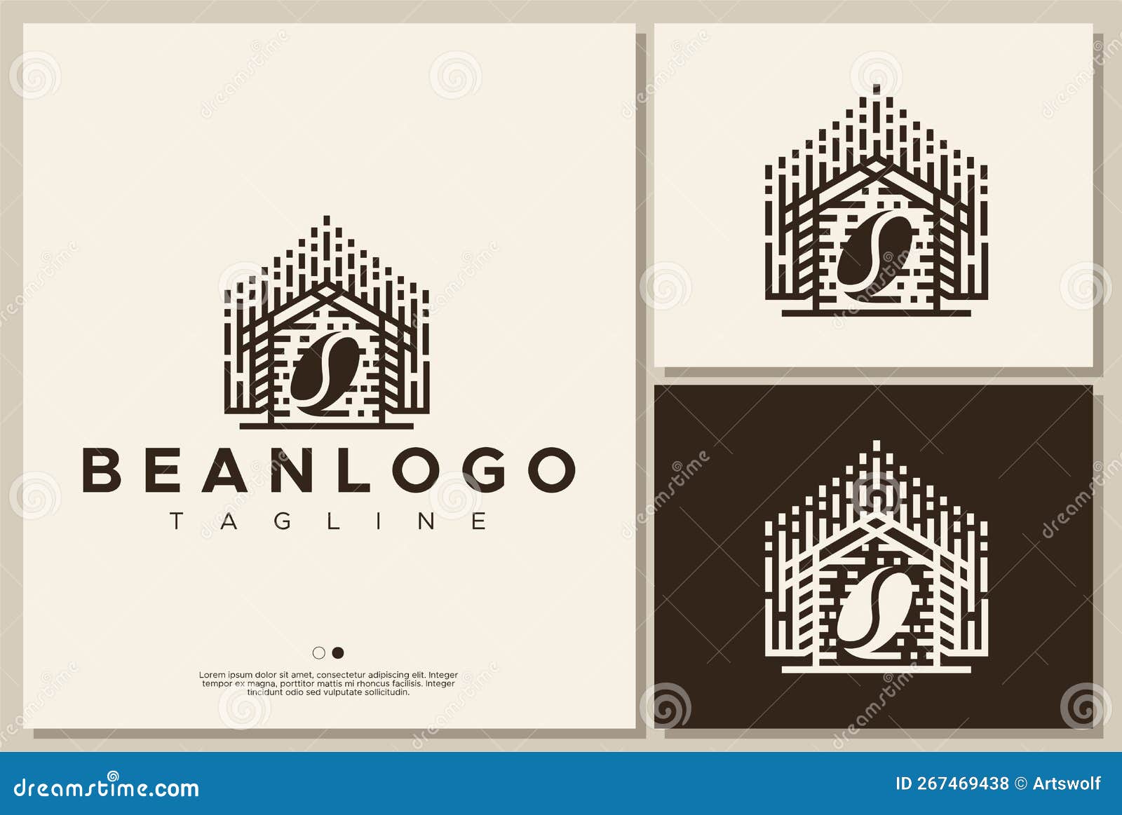 Line Home Bean Logo Design. Cafe Bean Logo. Bean Logo Concept. Coffee ...
