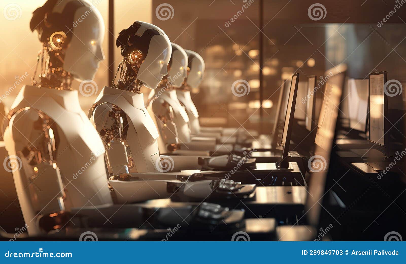 Line of Human-like Robots with Artificial Intelligence Technology ...