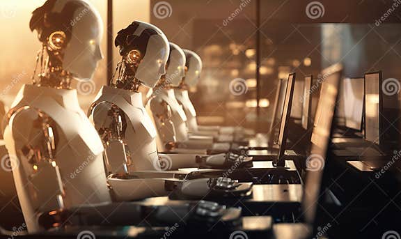 Line of Human-like Robots with Artificial Intelligence Technology ...