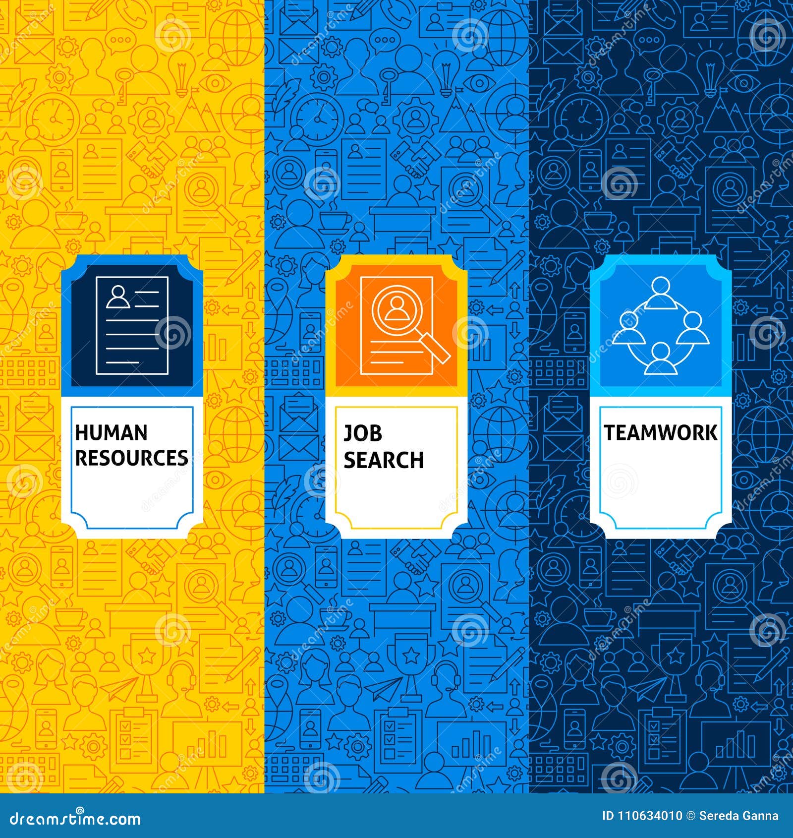 Line Human Resources Package Labels Stock Vector - Illustration of ...