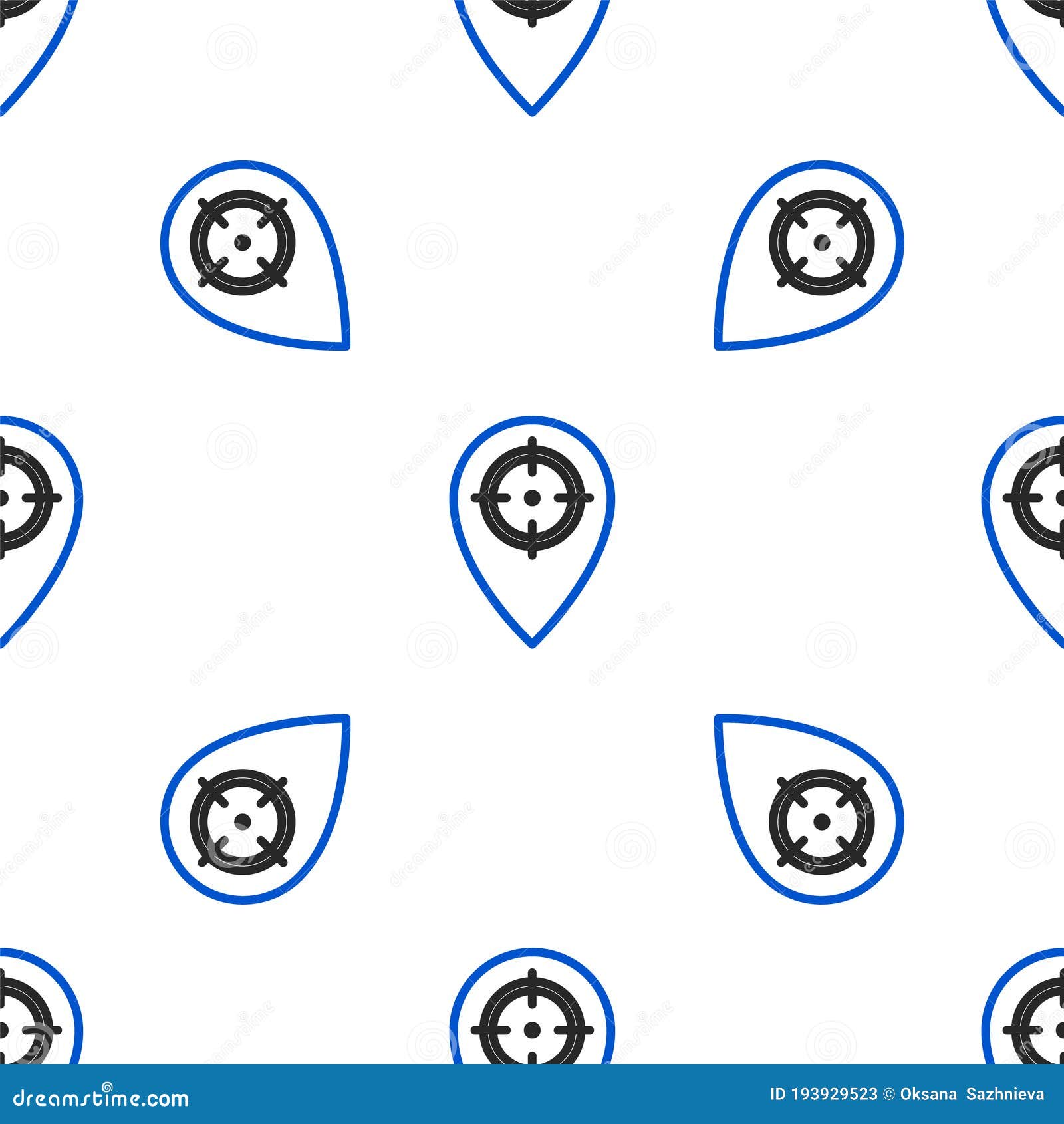 Line Hunt Place Icon Isolated Seamless Pattern on White Background ...