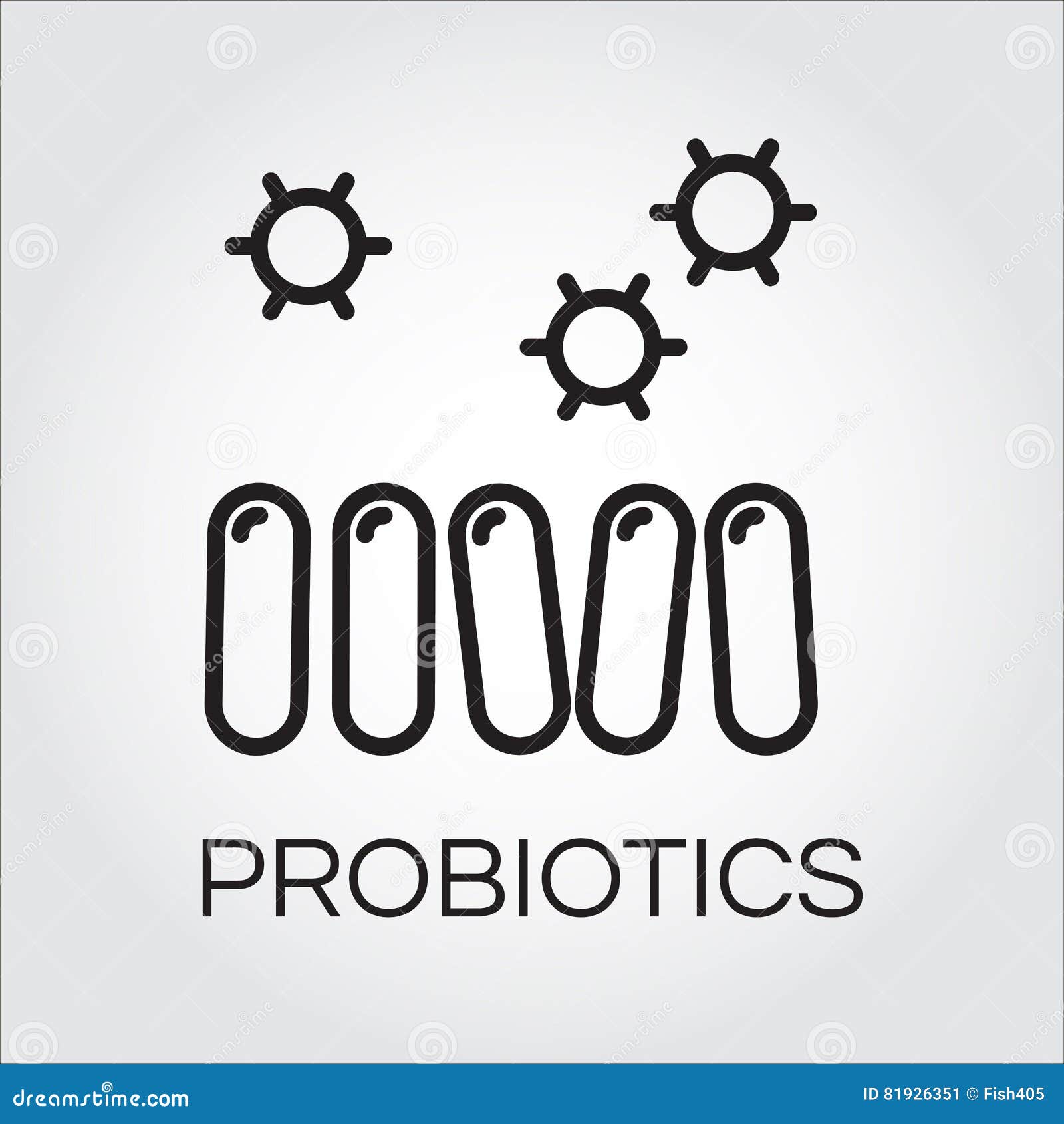 Probiotics Symbol And Symbolic Medical Illustration Of The Intestinal