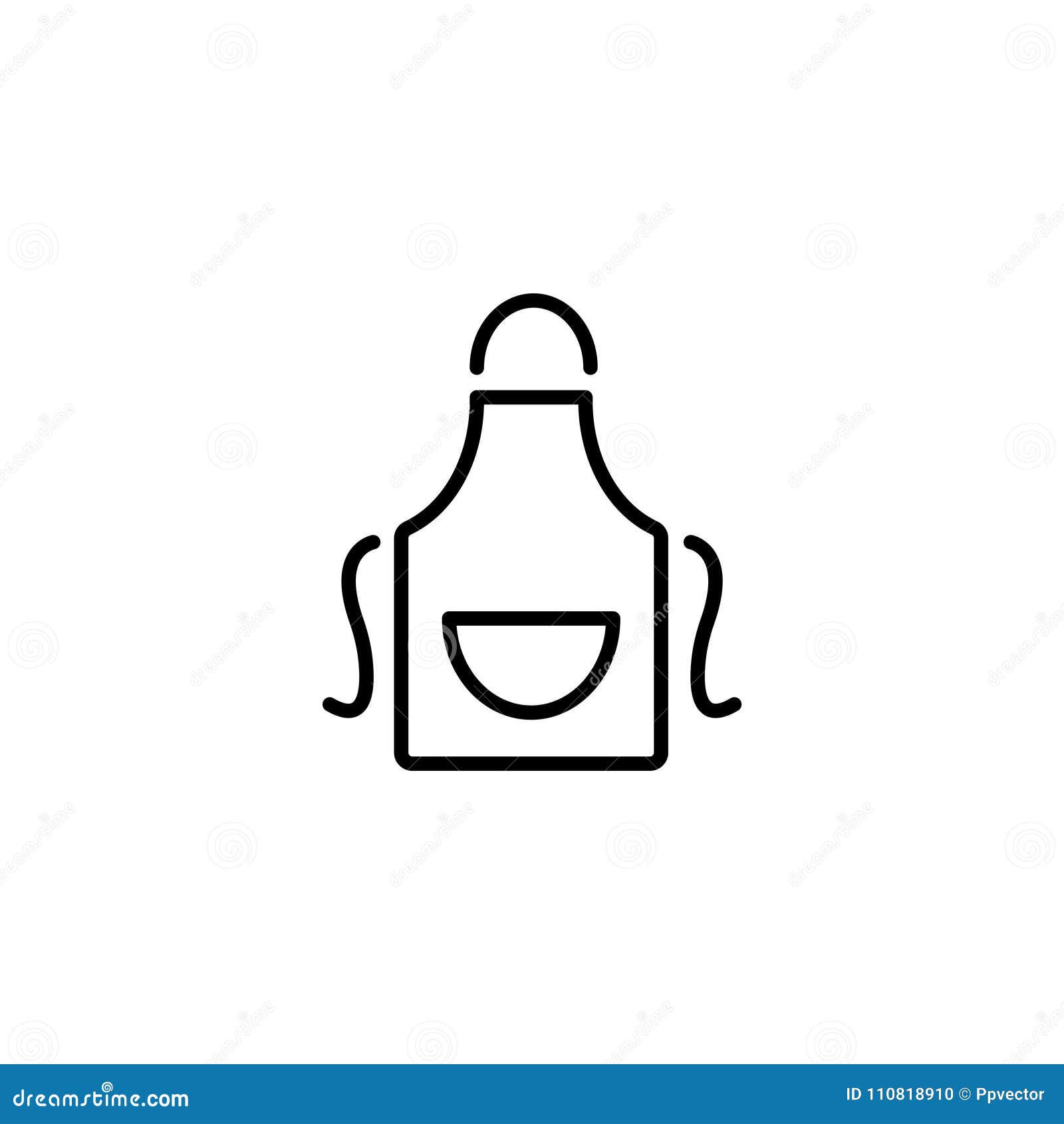Line icon. Apron symbol stock vector. Illustration of kitchenware ...