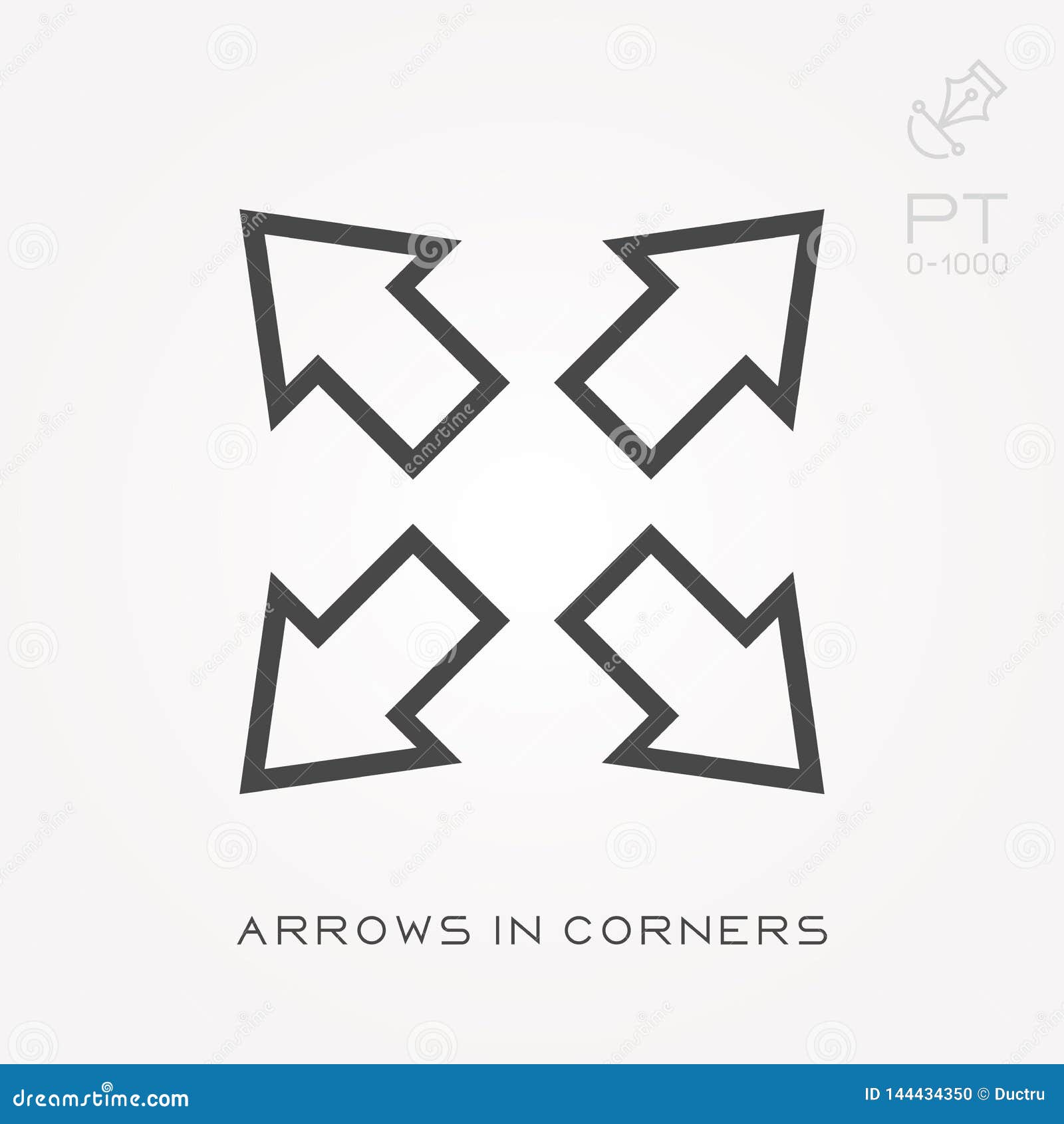 Line Icon Arrows in Corners Stock Vector - Illustration of index ...