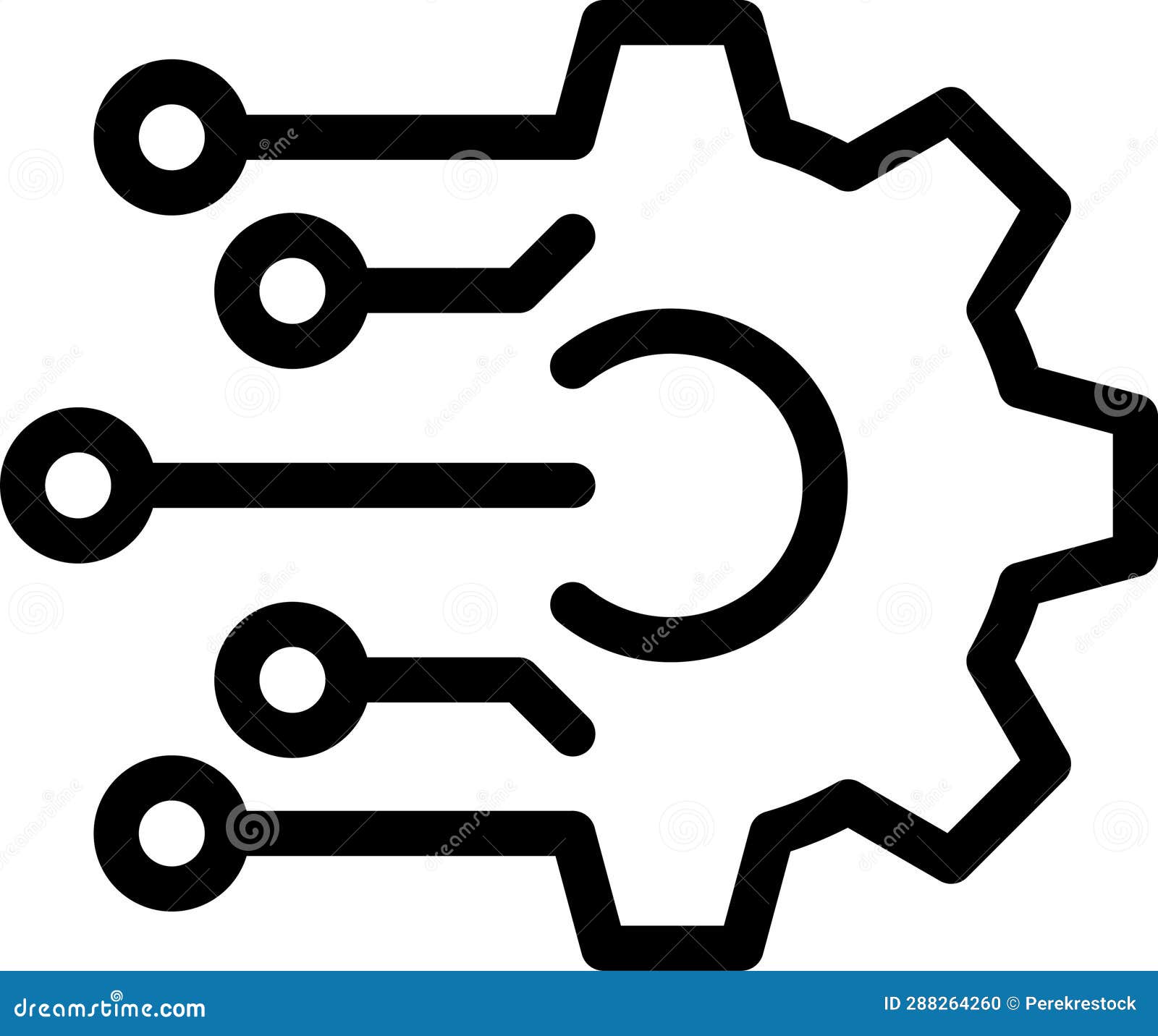 Line Icon As Concept of Digital Tech Process Stock Illustration ...