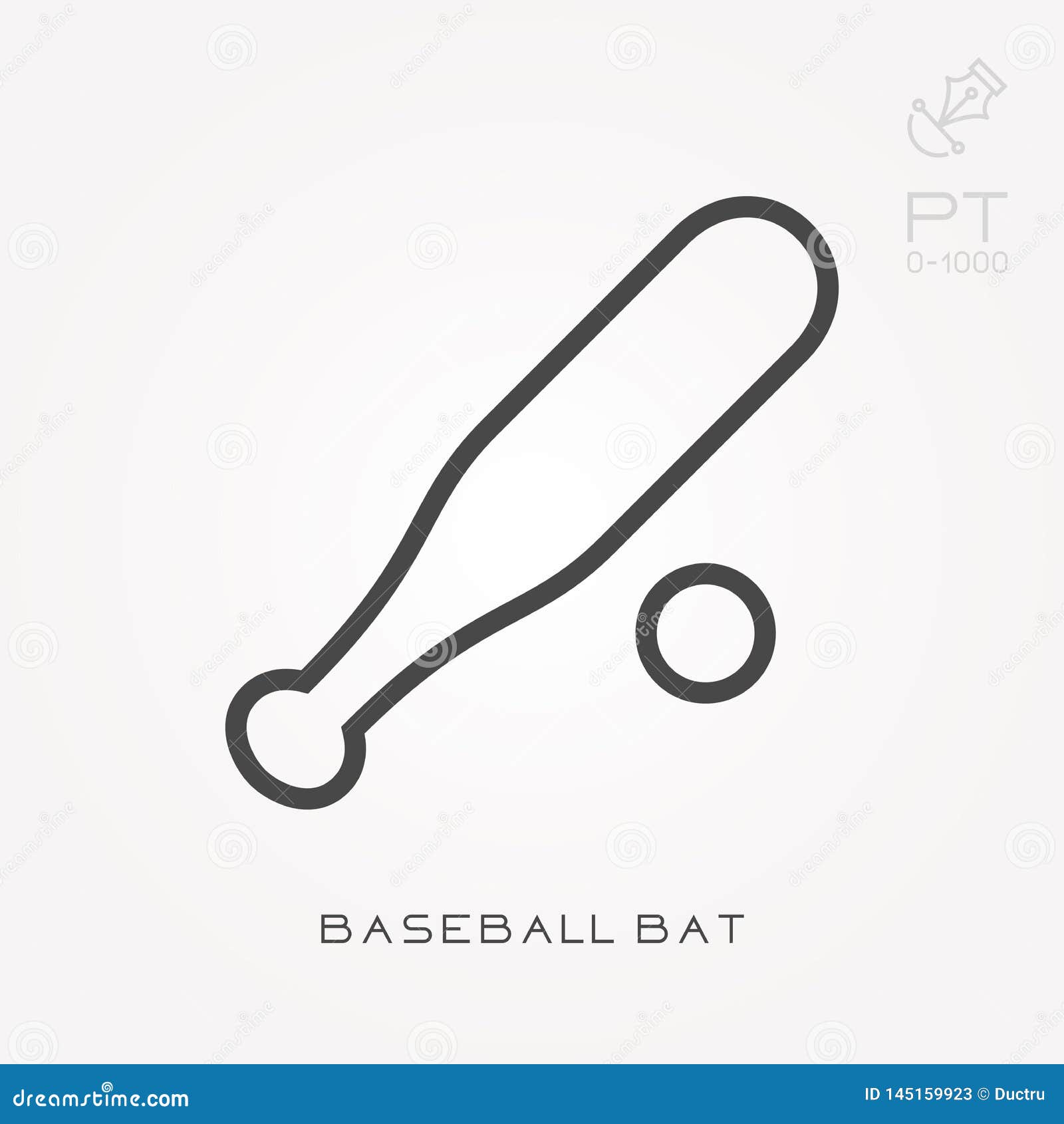 Simple Vector Illustration with Ability To Change. Line Icon Baseball ...