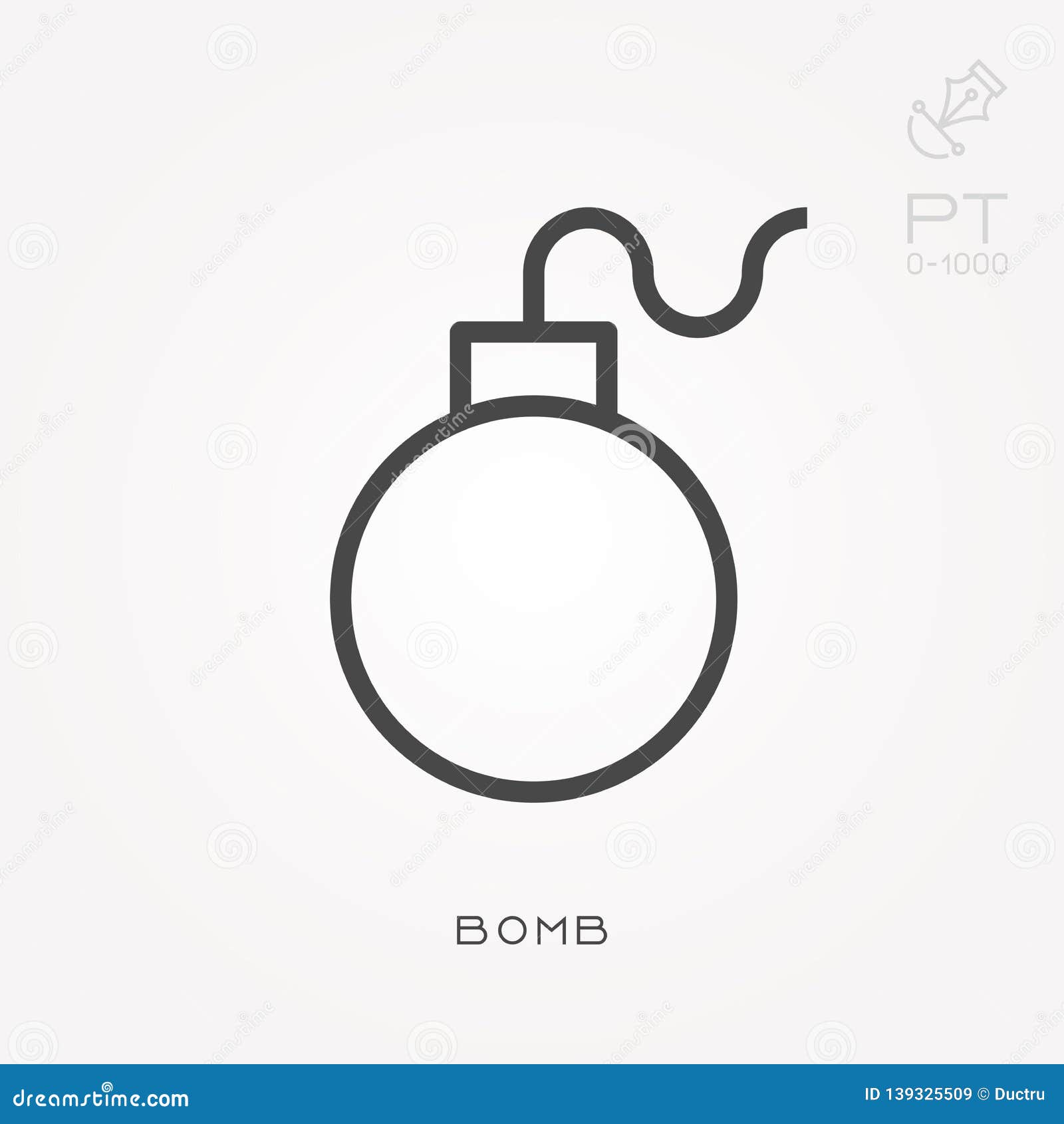 Icon Bomb Attention Red Round Symbol With White Falling Bomb Inside ...