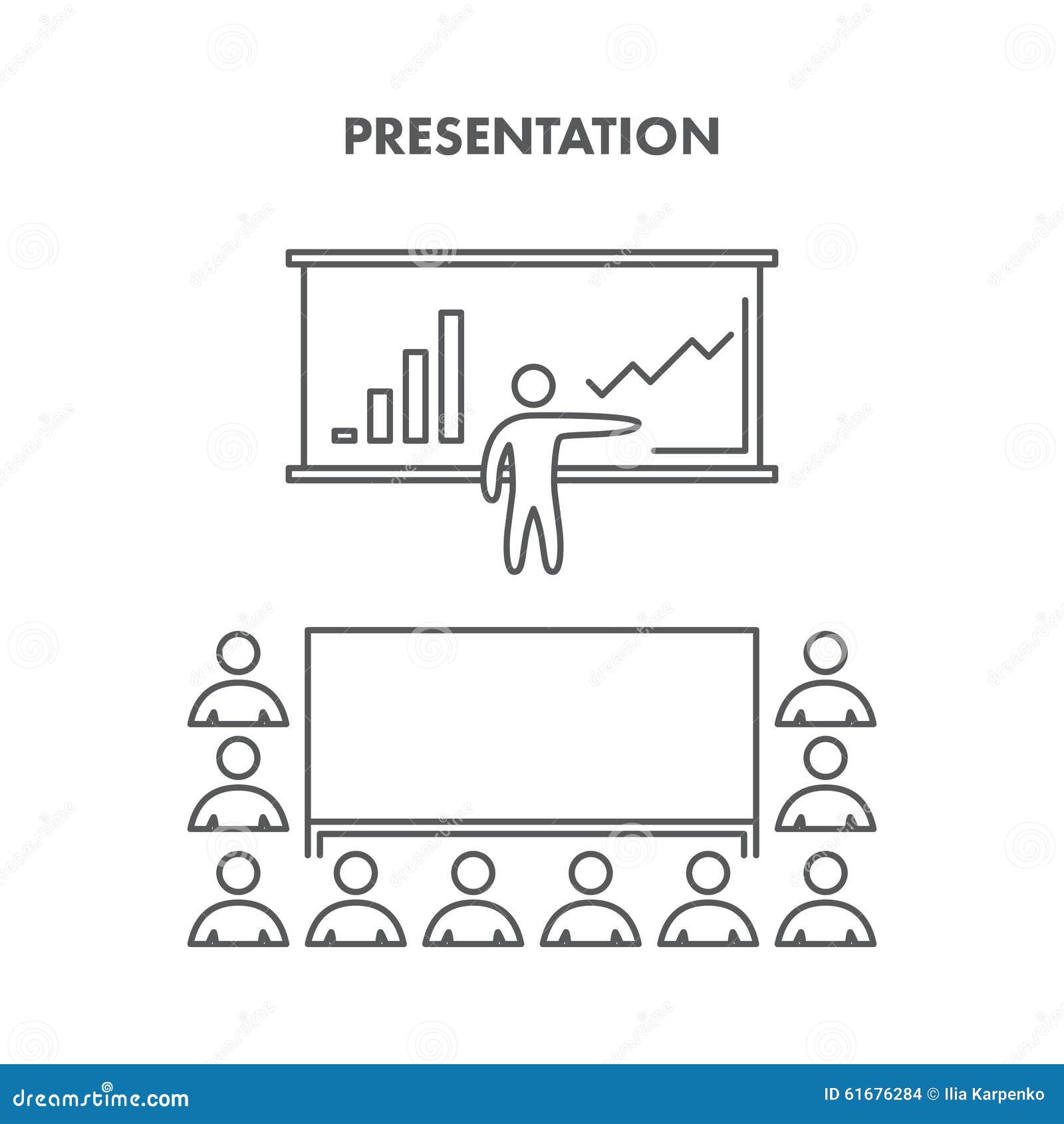 Line Icon Business Presentation. Vector Symbol Stock Illustration ...