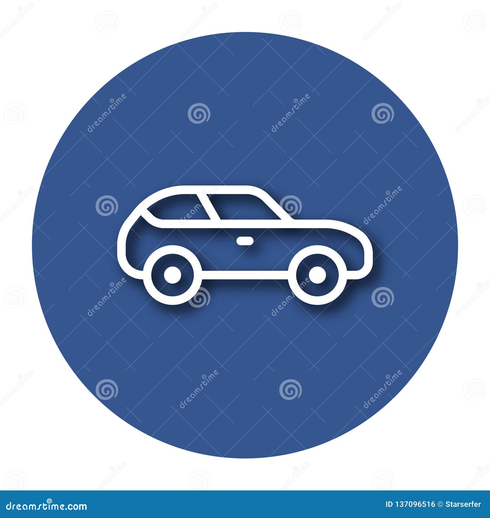 Line Icon of Car with Shadow Stock Vector - Illustration of transport ...