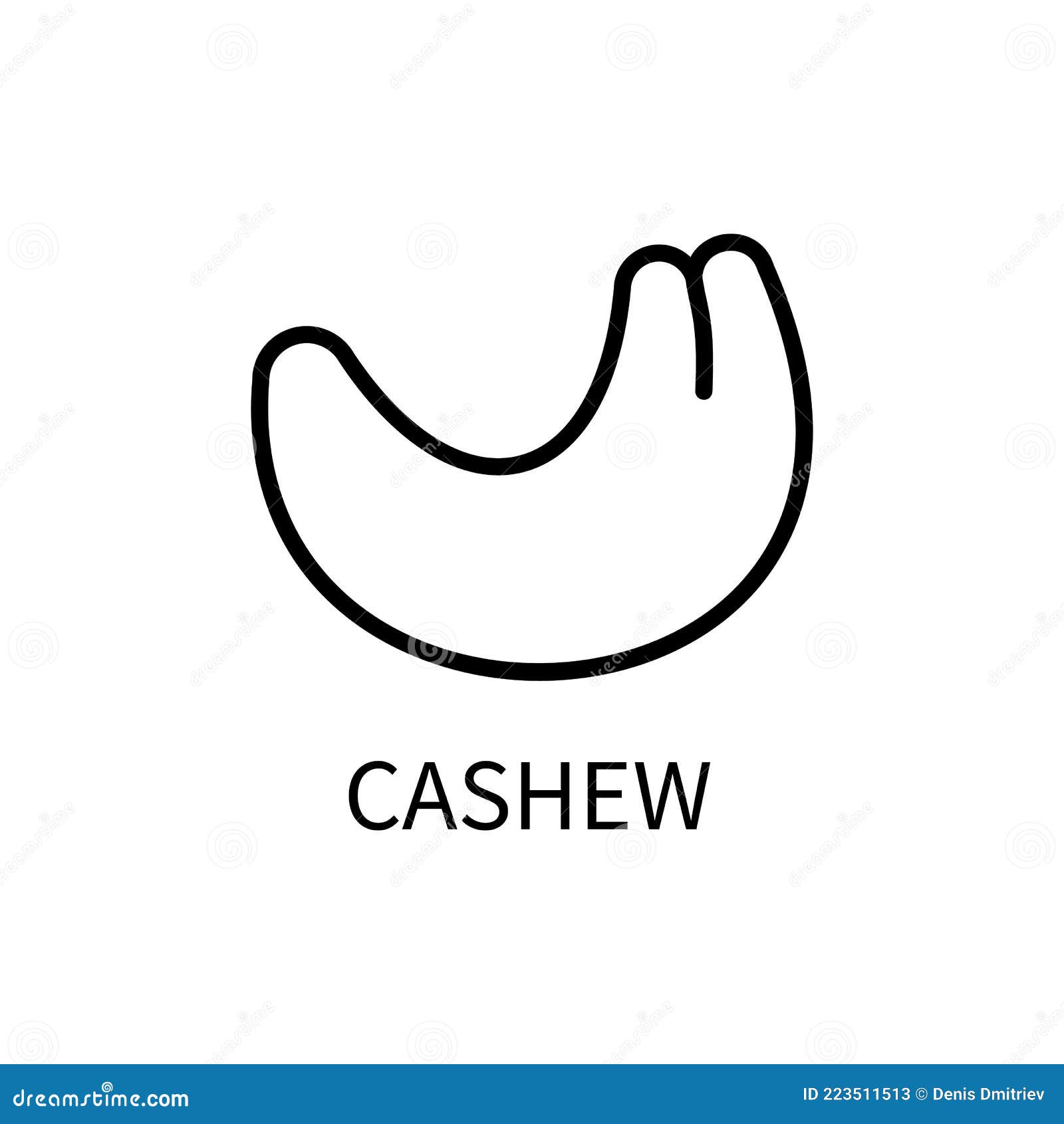 Line Icon Cashew in a Simple Style. Vector Sign in a Simple Style ...