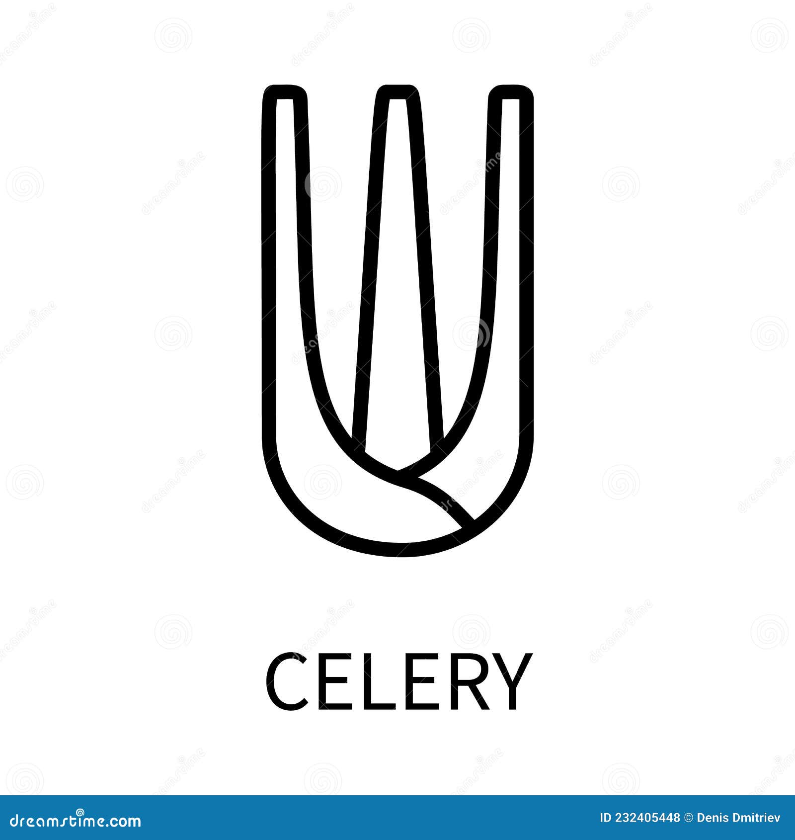 Line Icon Celery in Simple Style. Vector Sign in a Simple Style ...