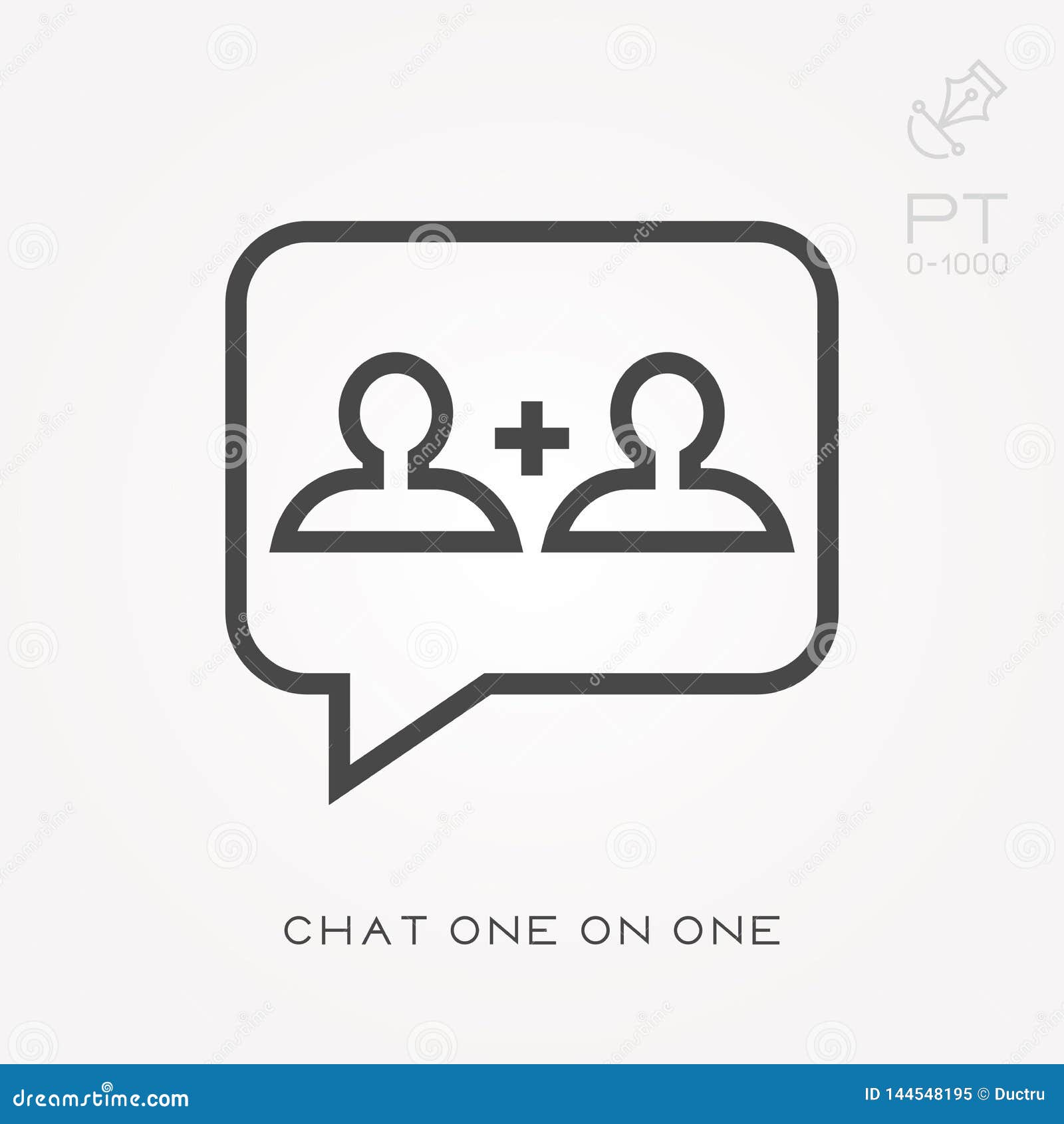 Line icon chat one on one stock vector. Illustration of business ...