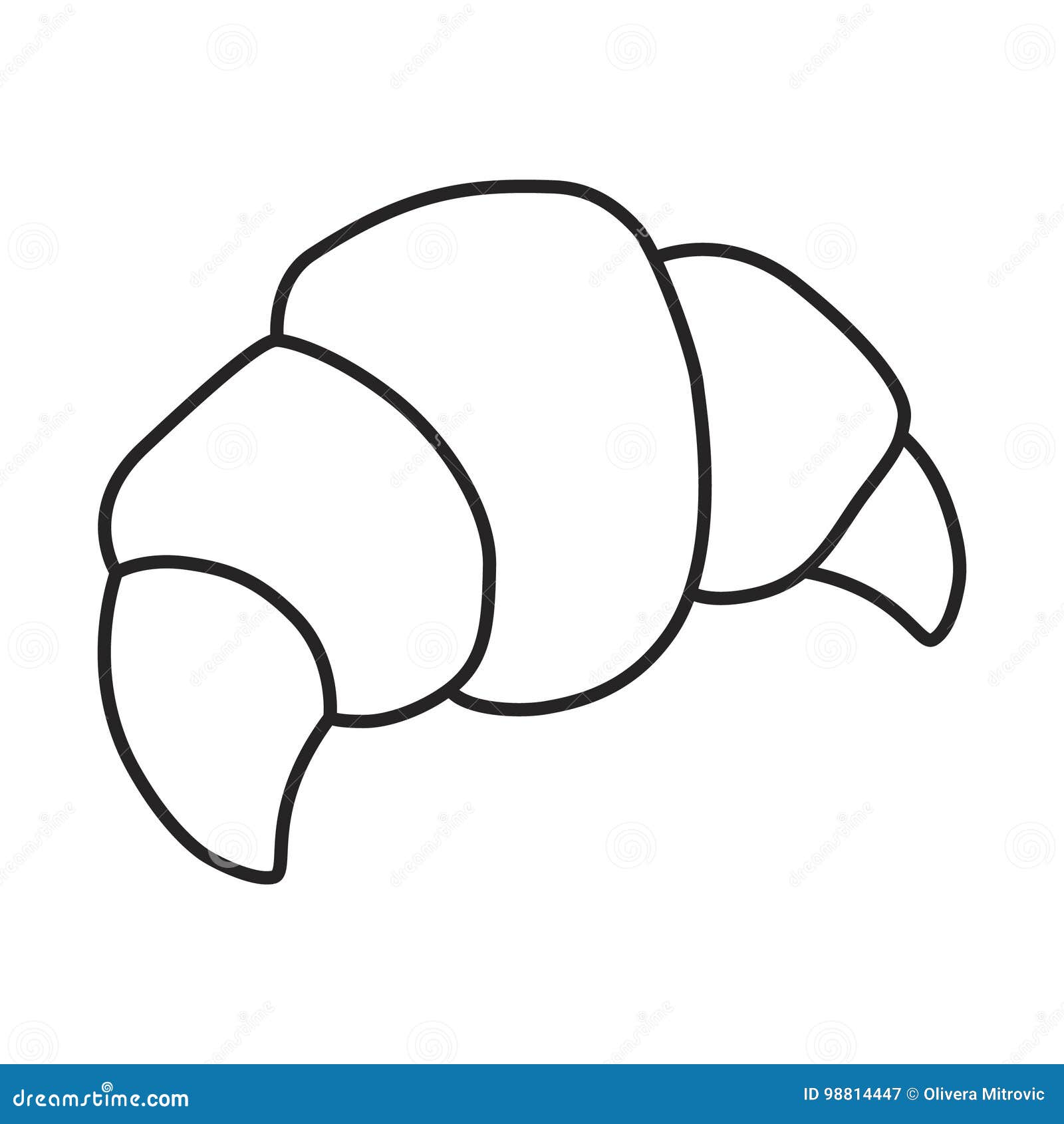 Line icon croissant stock vector. Illustration of croissant - 98814447