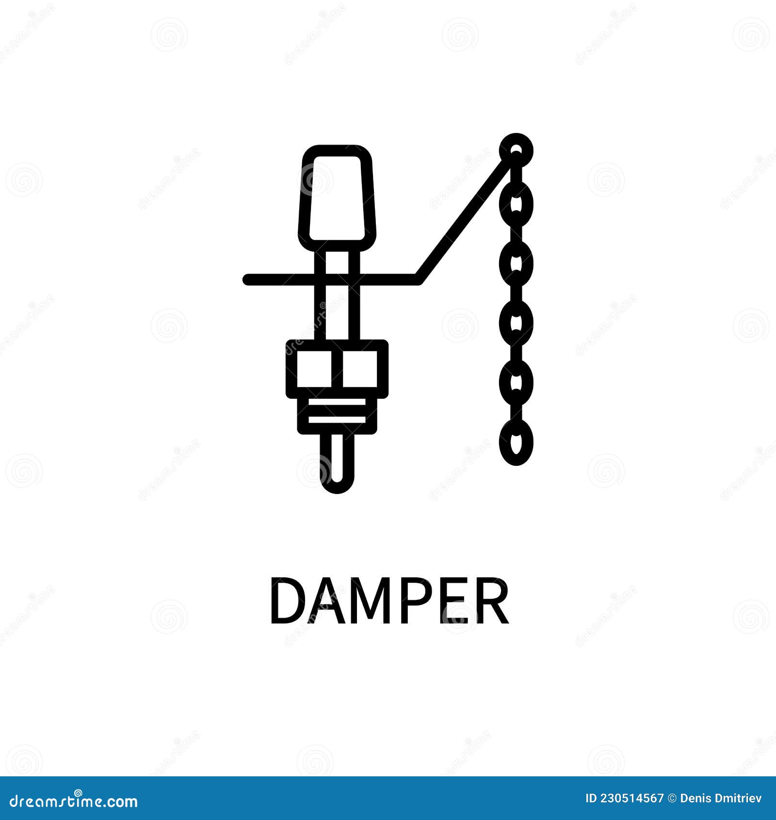 Line Icon Damper in Simple Style. Vector Sign in a Simple Style Isolated on a White Background ...