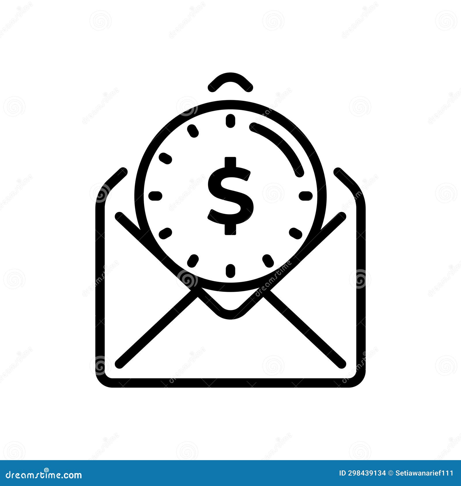 Line Icon Design of Read or Open Email with Notif of Payments and Bills ...