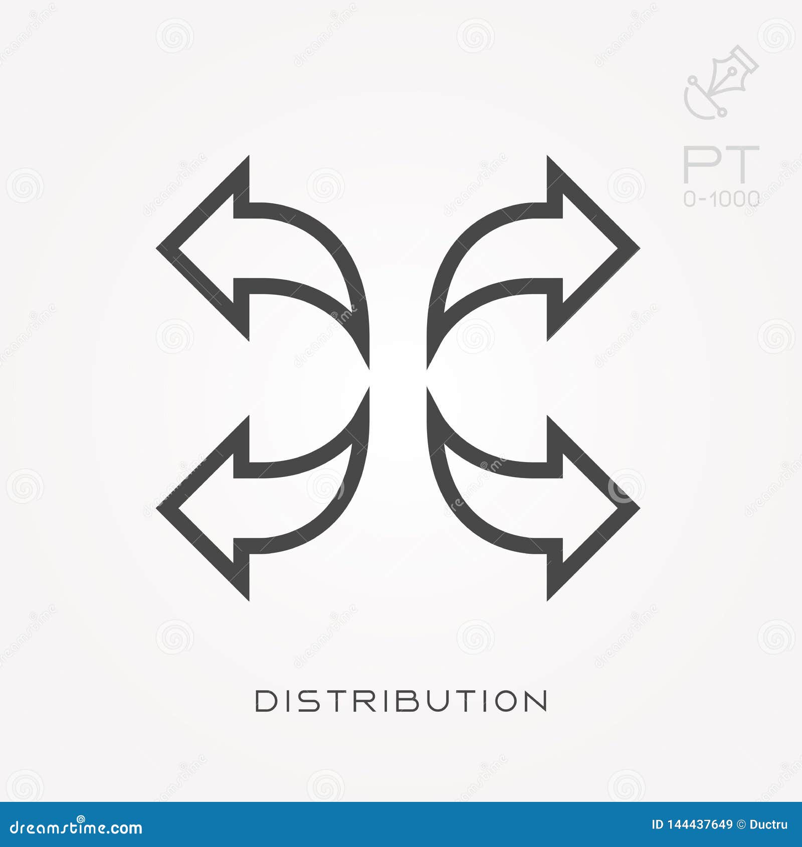 Flat Vector Icons with Distribution Stock Vector - Illustration of ...