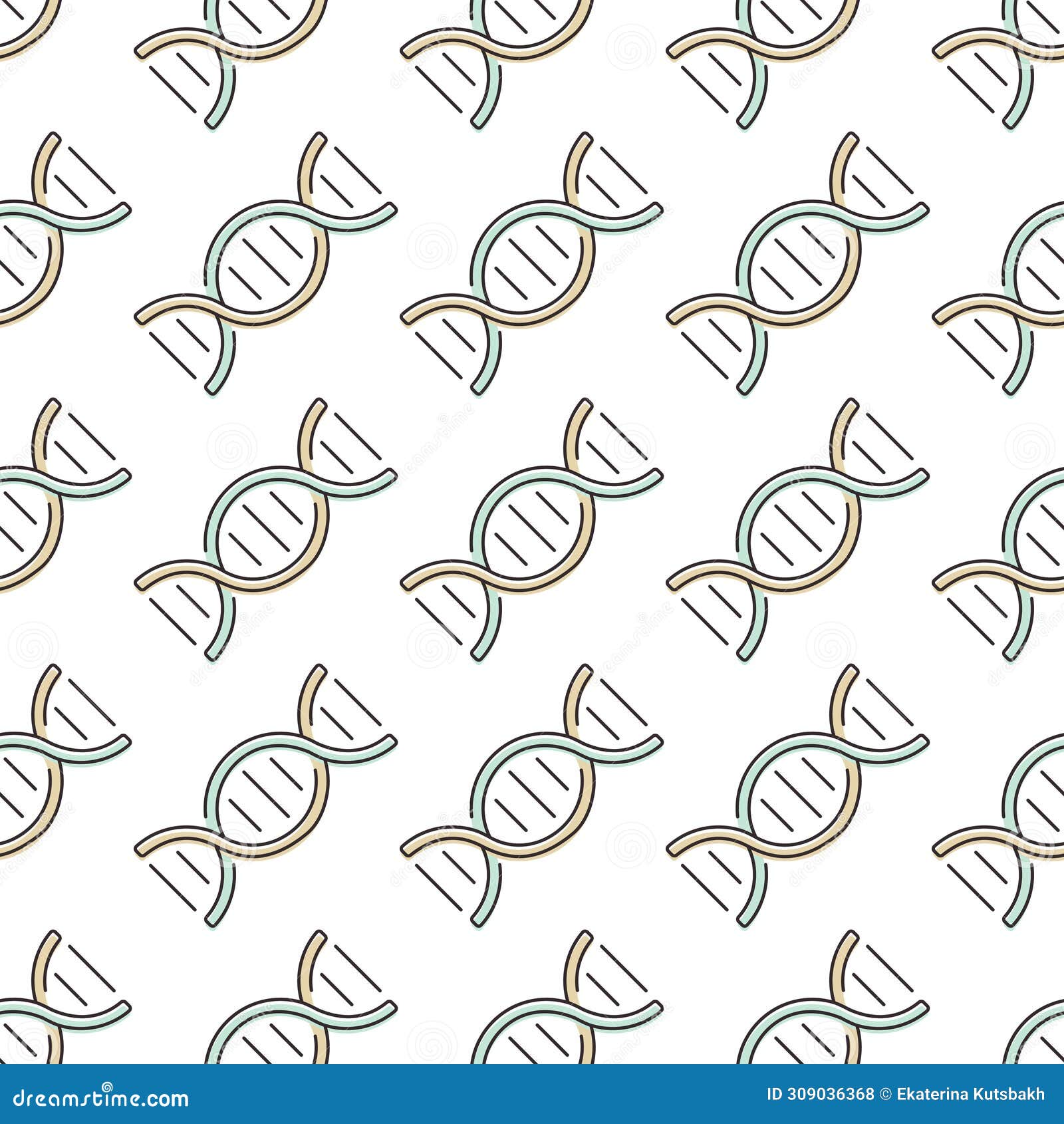 Line Icon of DNA, Molecular Structure of Gene. Vector Seamless ...