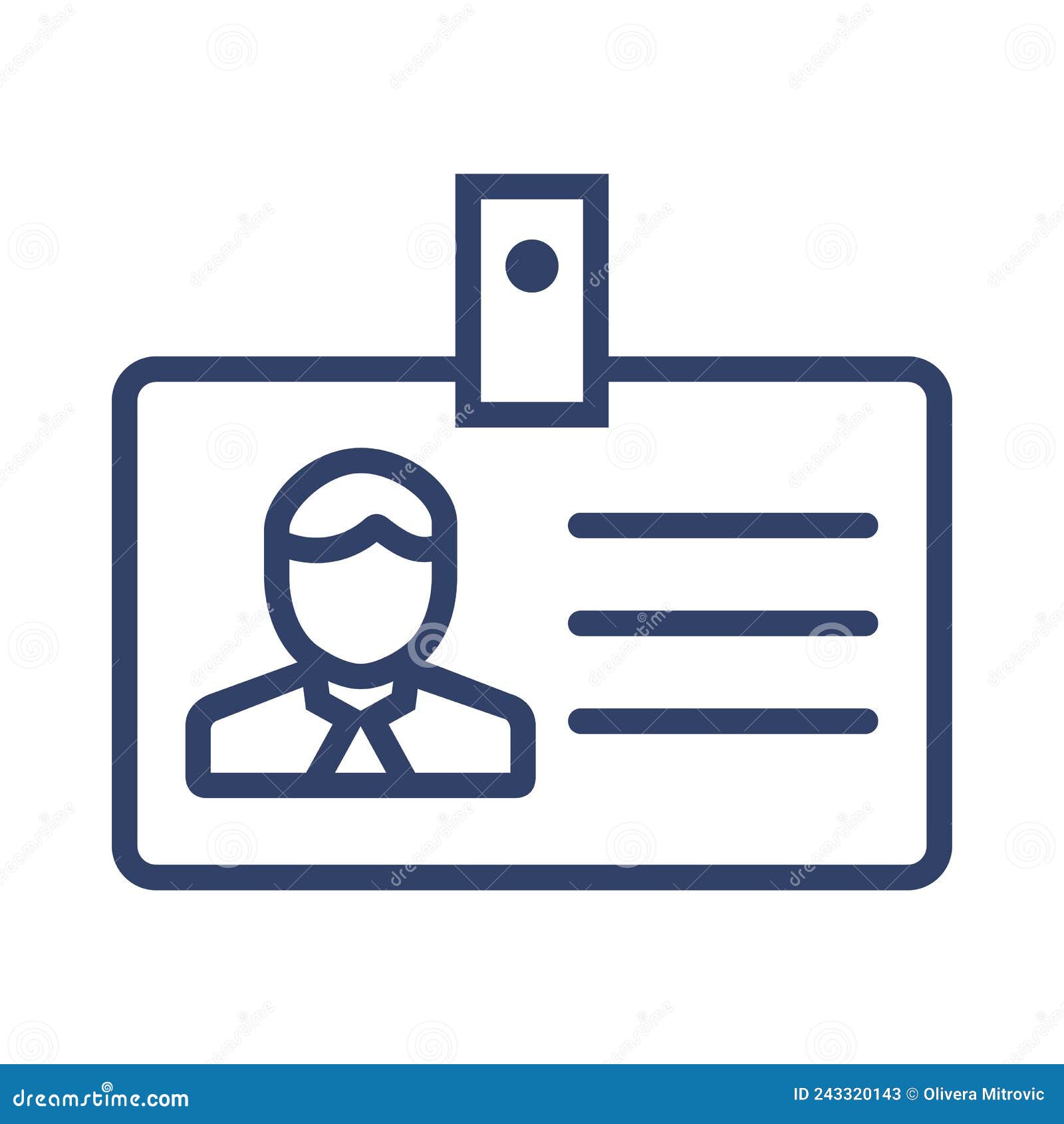 Employee Id Card In Modern Style, Biodata Card Cartoon Vector ...