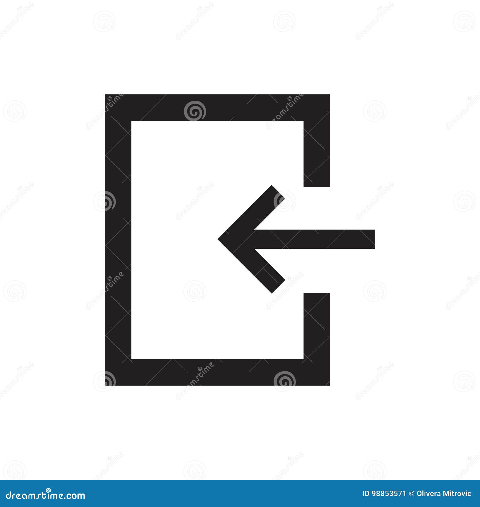 Line icon entrance stock vector. Illustration of forward - 98853571