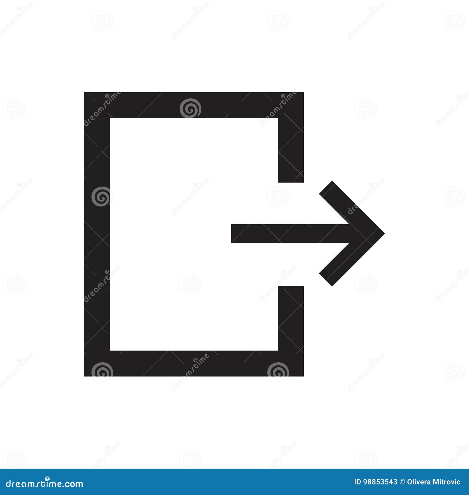 Line icon exit stock vector. Illustration of door, isolated - 98853543