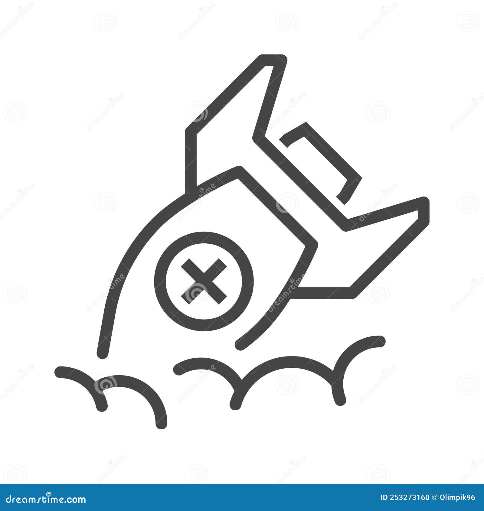 Line Icon of Failed Startup Concept Stock Vector - Illustration of ...