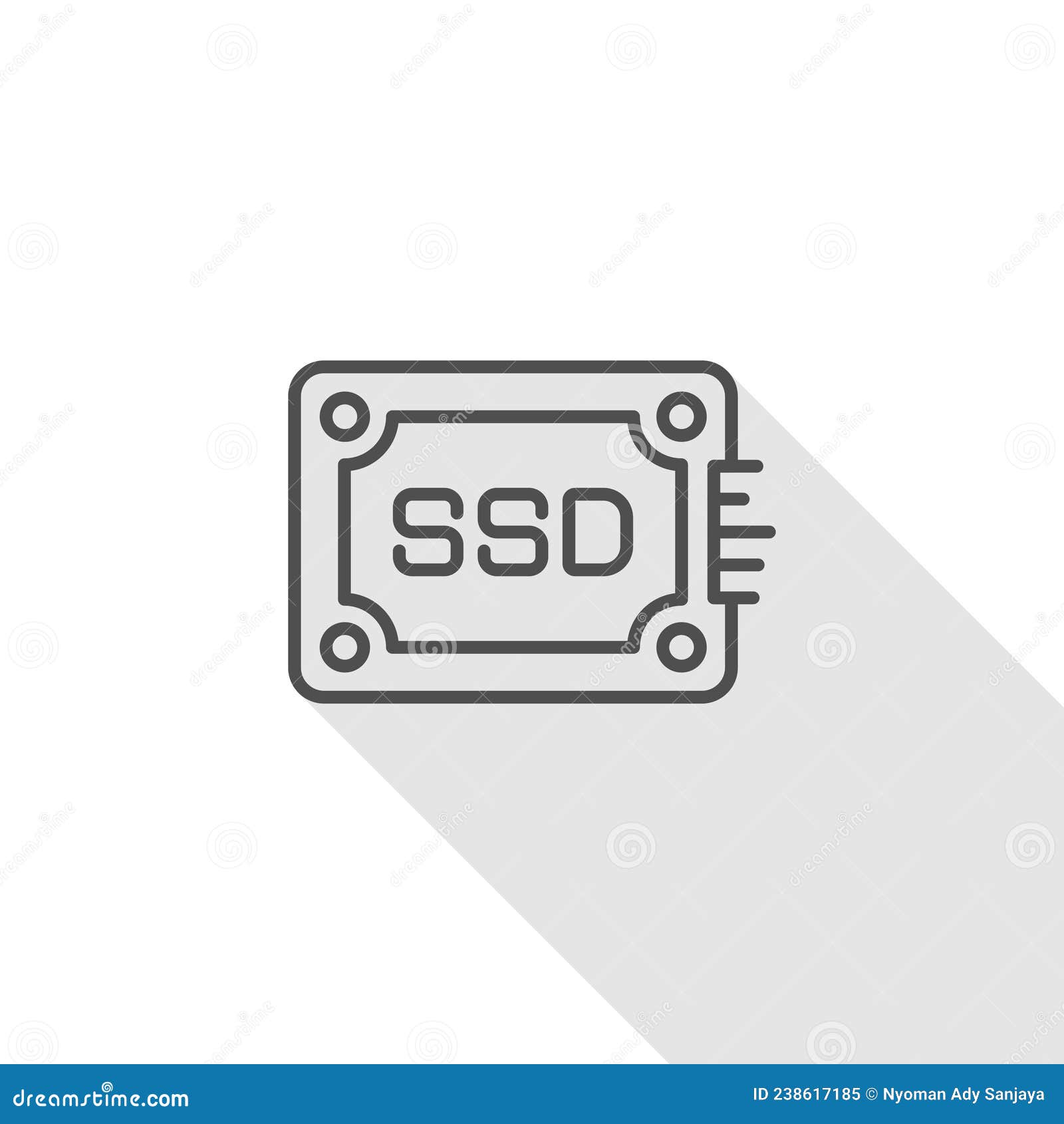 Line Icon with Flat Design , Computer Parts , SSD Stock Vector ...