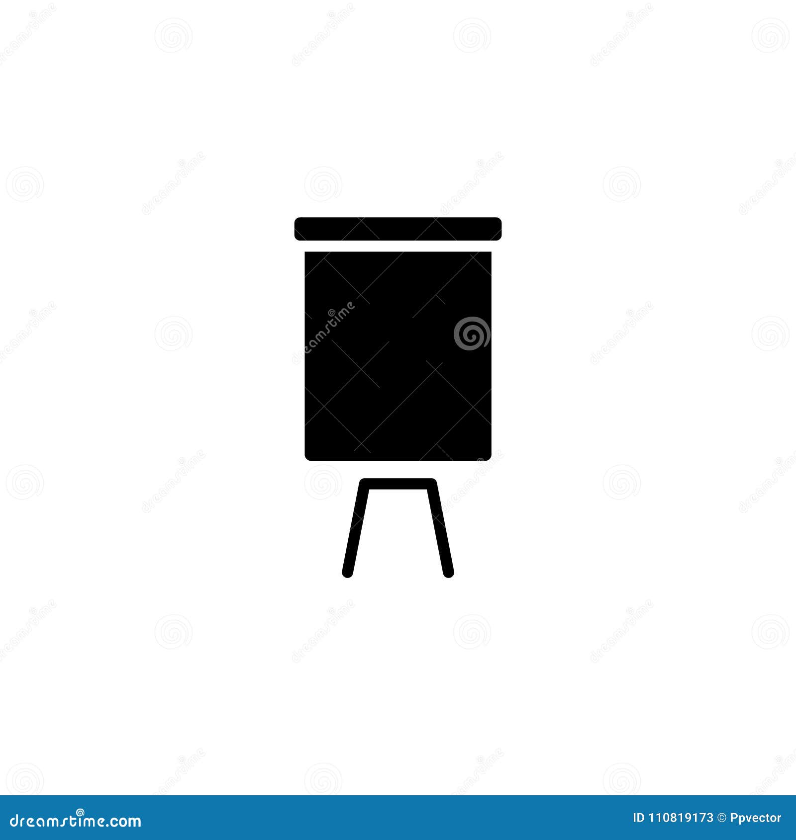 Flipchart Line Icon. Visual Aid Presentation And Chart Board Symbol ...