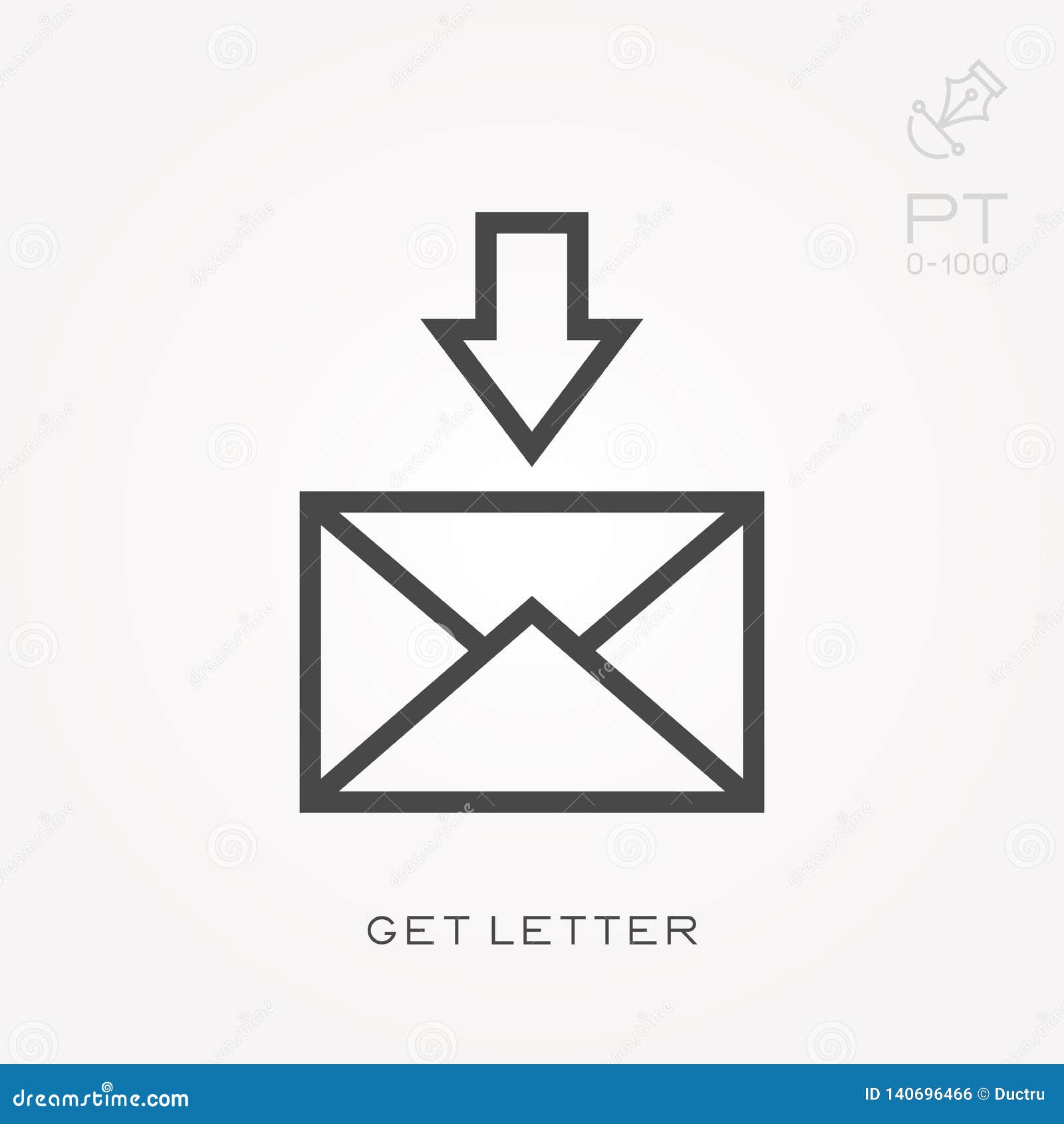 Flat Vector Icons with Get Letter Stock Vector - Illustration of ...