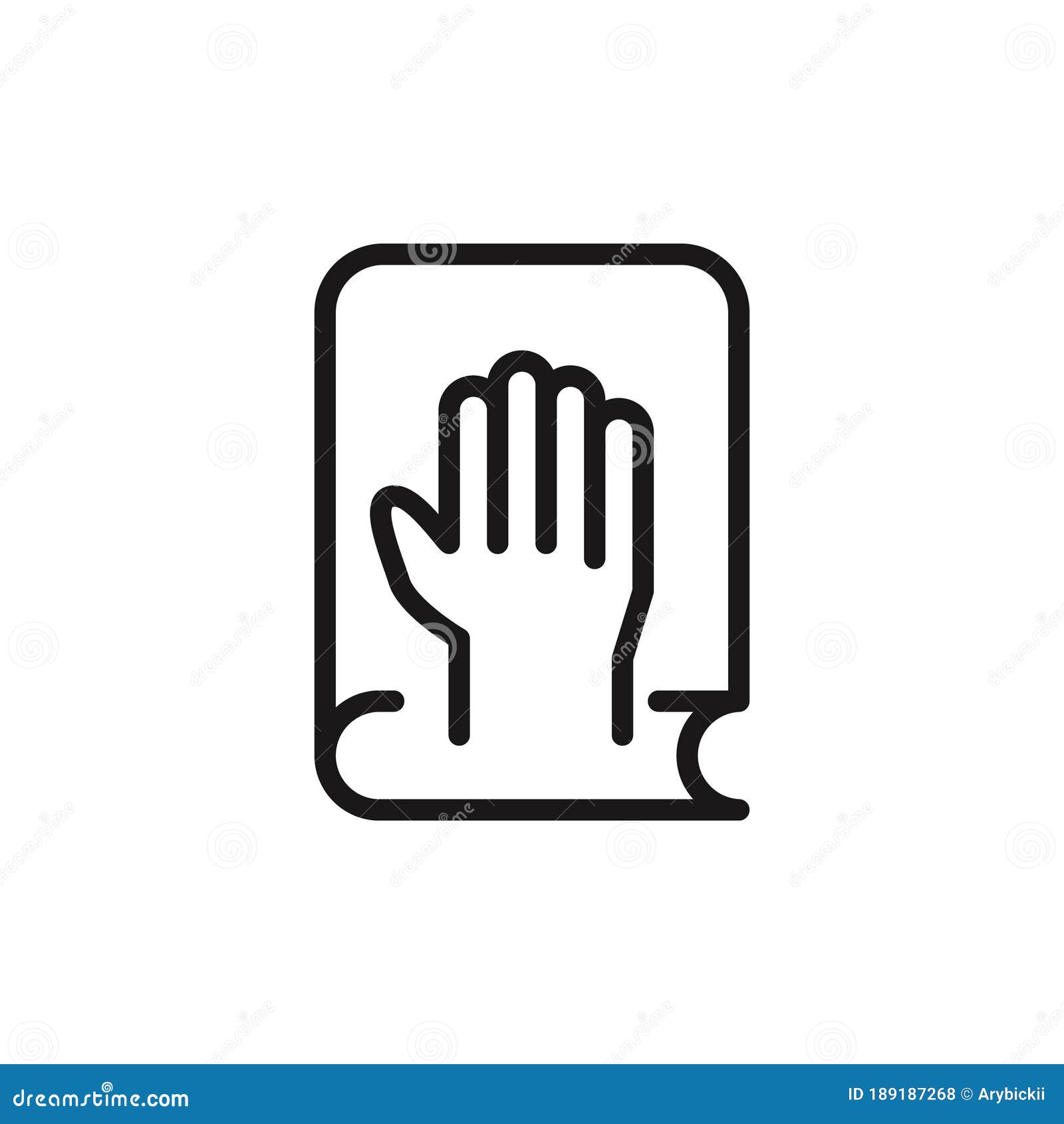 Hand On Constitution As Oath Concept Icon Cartoon Vector