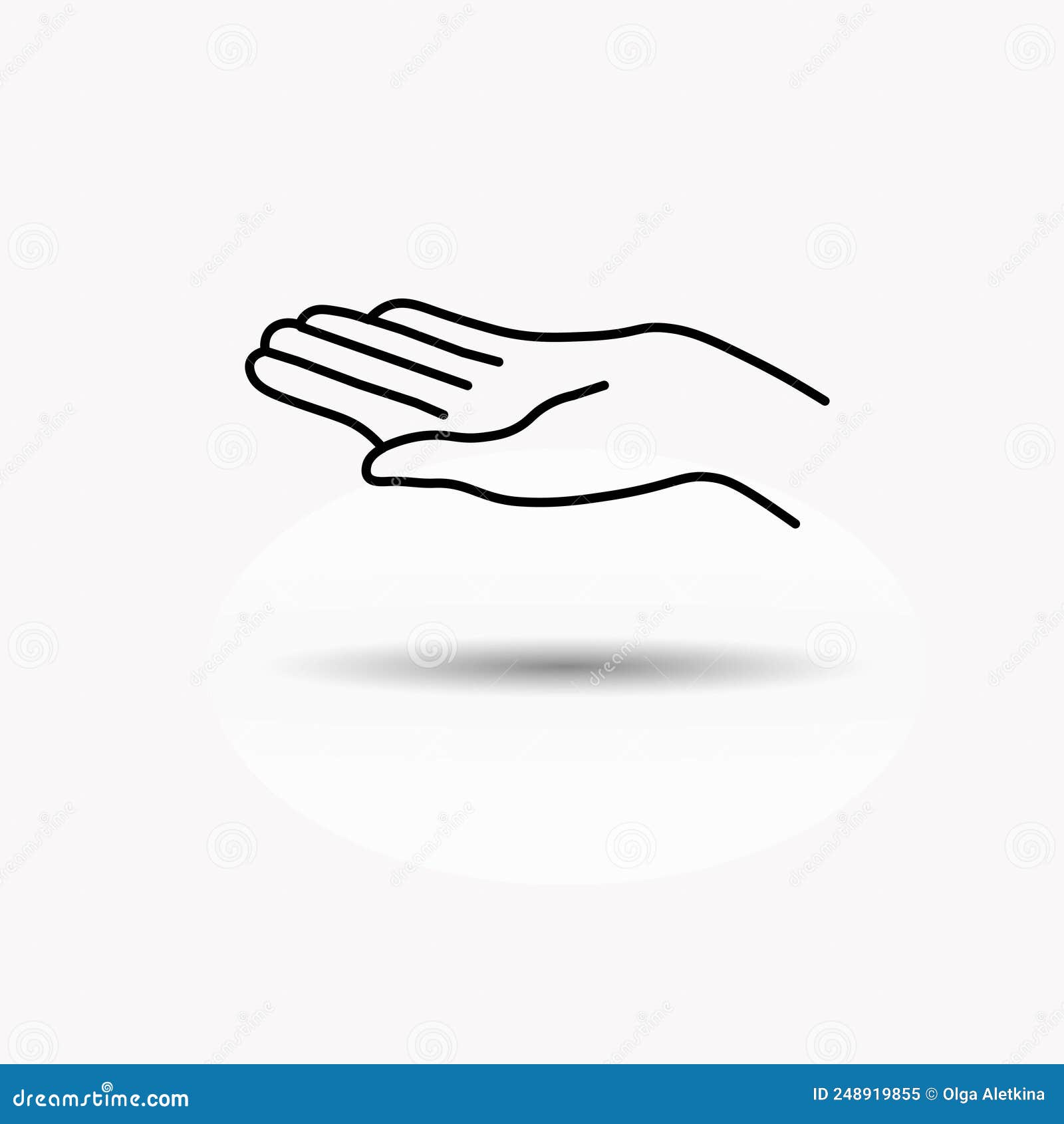 Line Icon- Hand. Hand Icon in Line Style Isolated on White Background ...