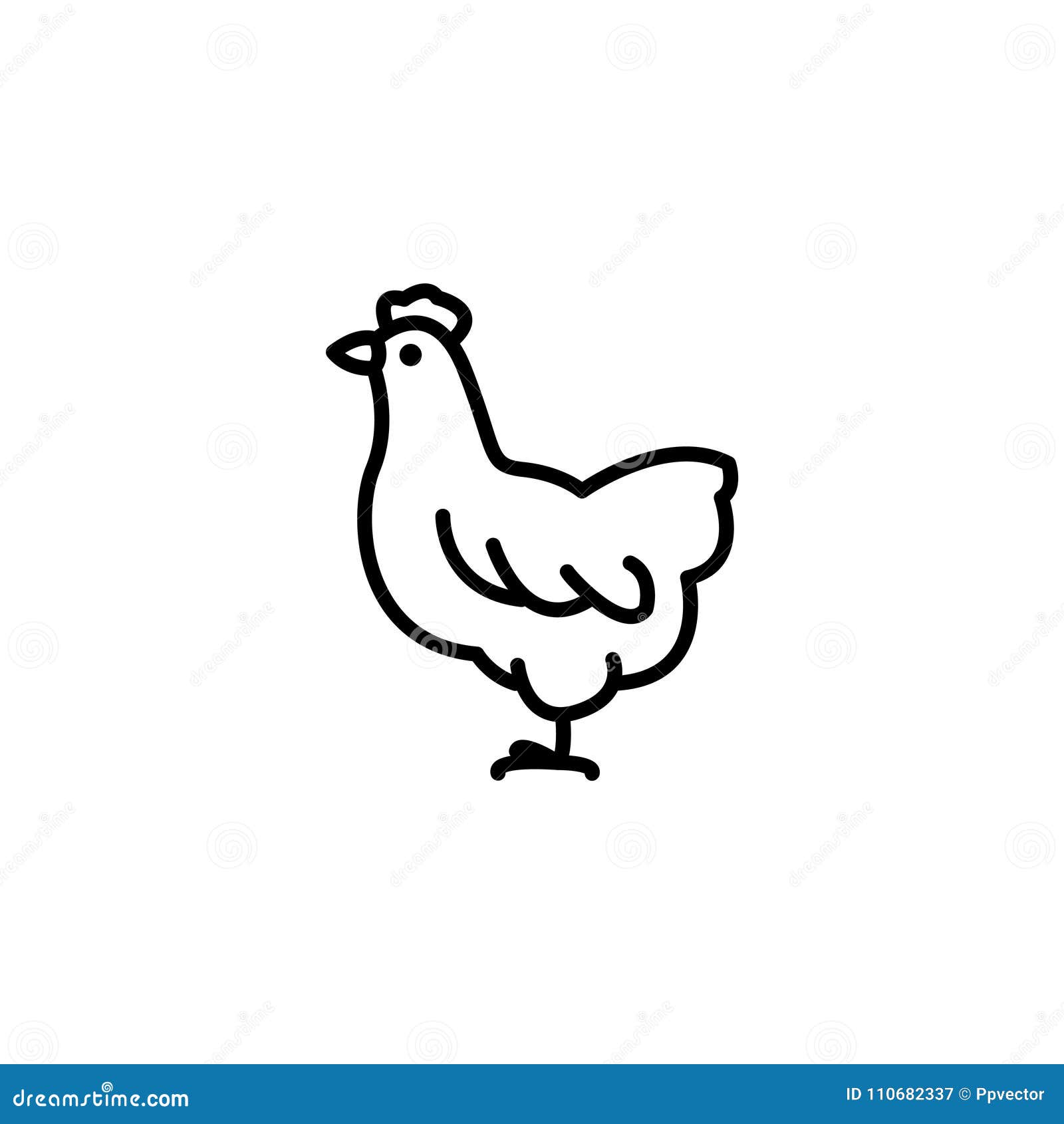 Line icon. Hen symbol stock illustration. Illustration of bird - 110682337