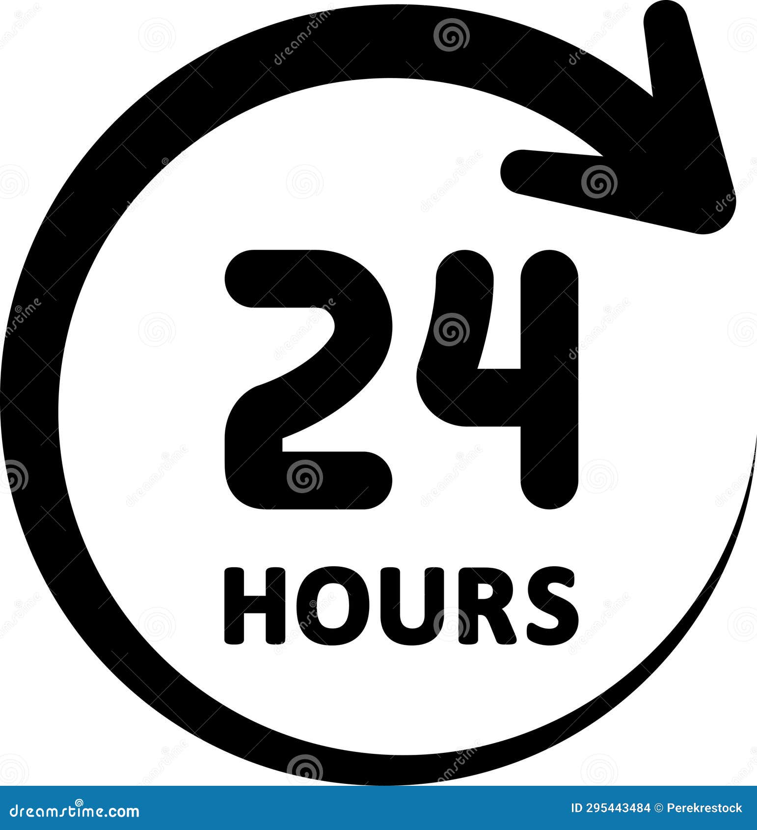 Line Icon of 24 Hours As Symbol of 24-hour Business Stock Vector ...
