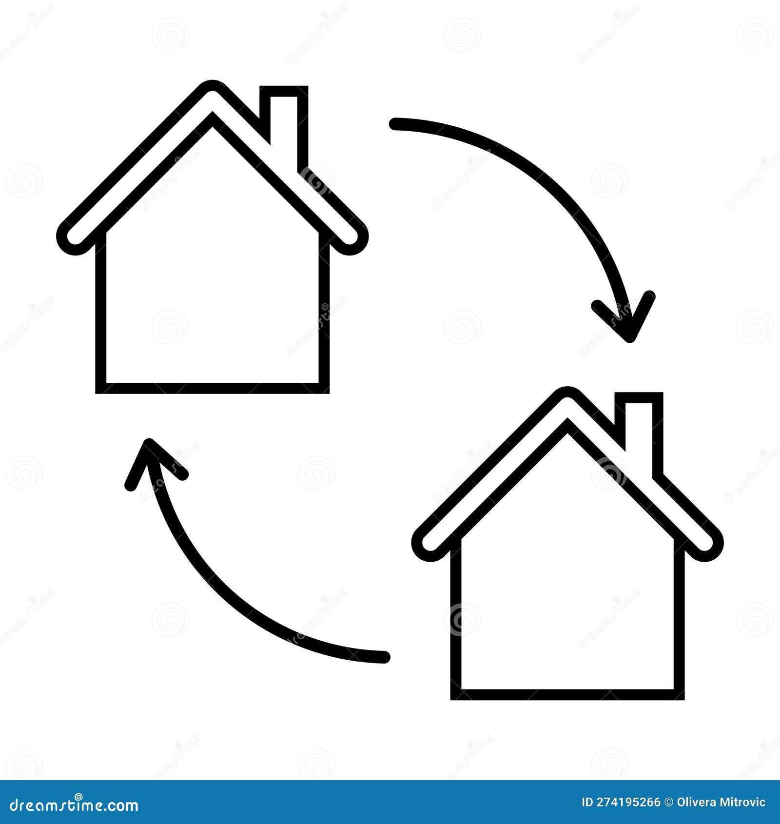 Line icon houses exchange stock vector. Illustration of design - 274195266