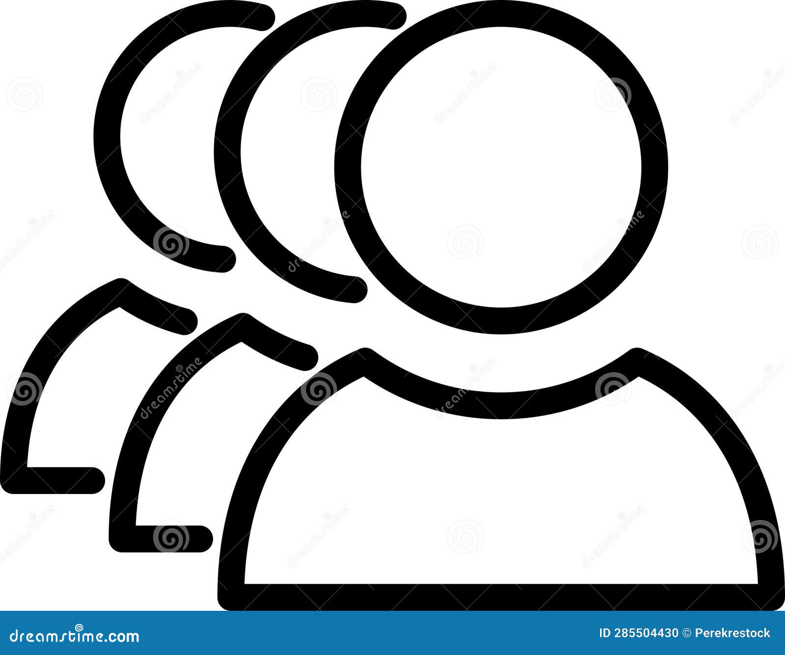 Line Icon of Human Group As a Customers or Users Concept Stock Vector ...