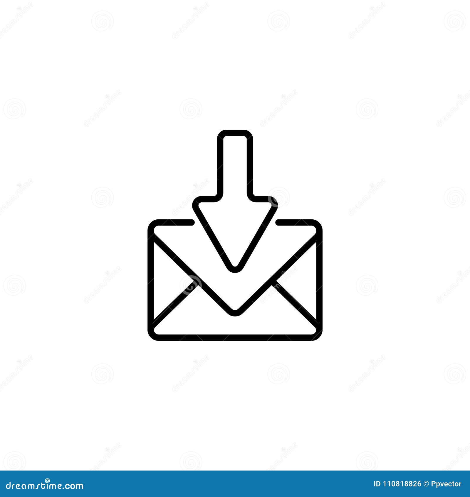 Line Icon. Incoming Mail, Message Stock Vector - Illustration of ...