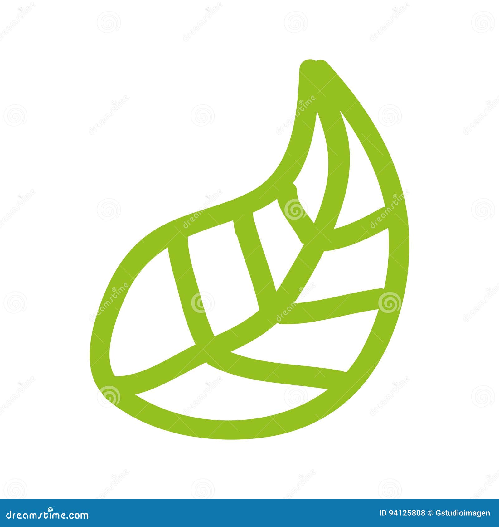 Line icon leaf cartoon stock vector. Illustration of growth - 94125808