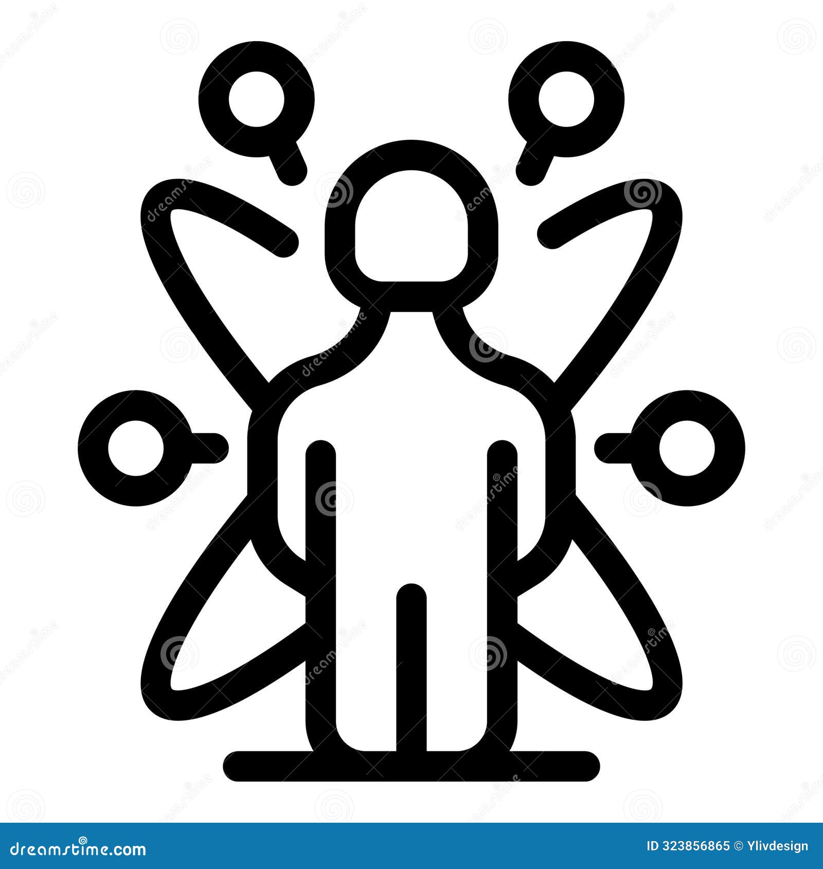 Man Standing with Multitasking Abilities for Work Management Stock ...