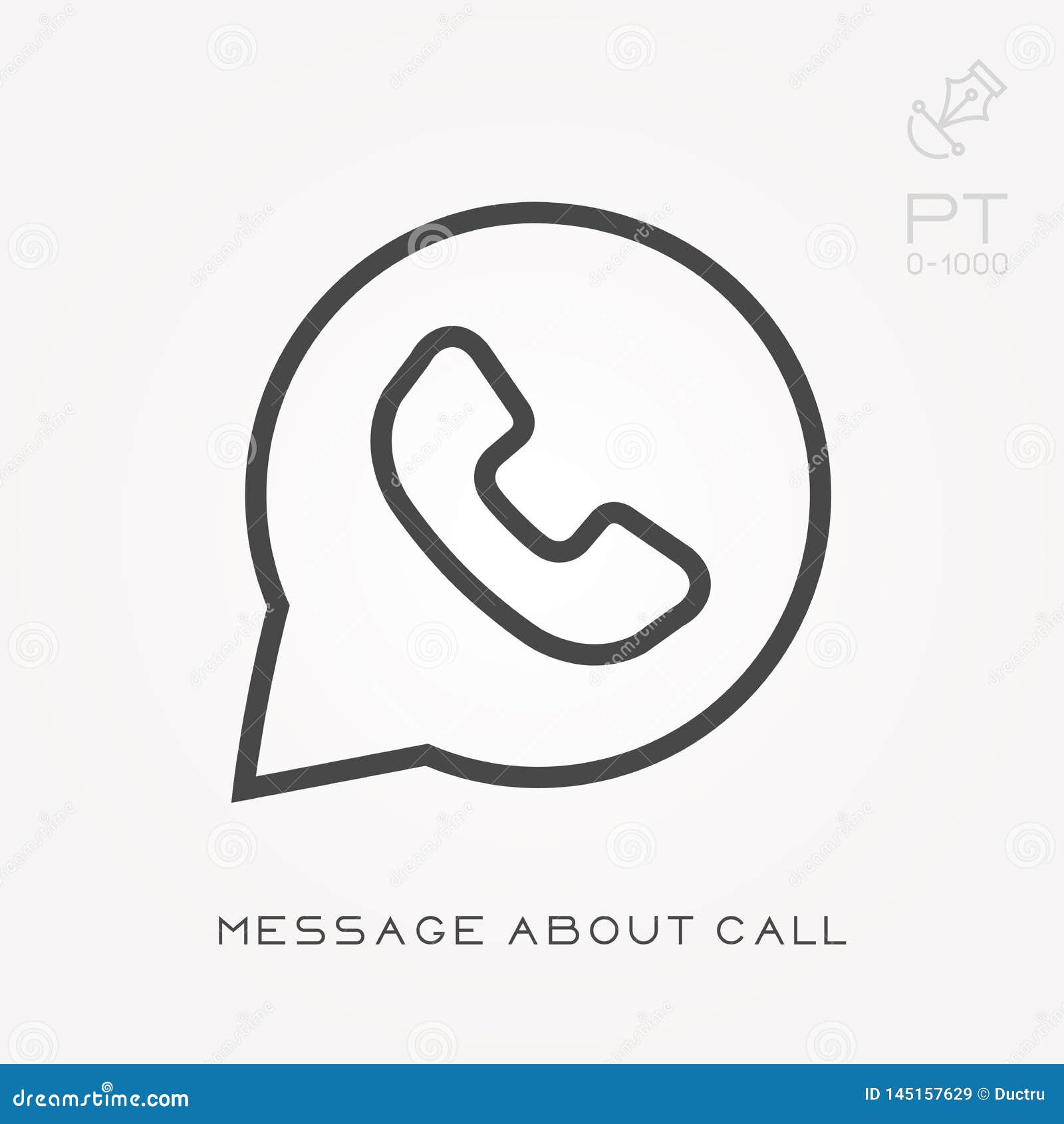 Line Icon Message about Call Stock Vector - Illustration of internet ...