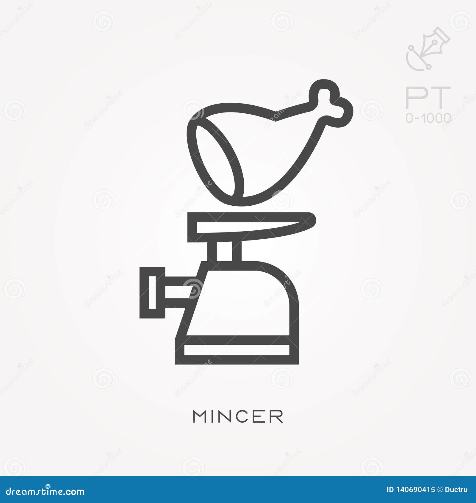 Flat Vector Icons with Mincer Stock Vector - Illustration of badge ...