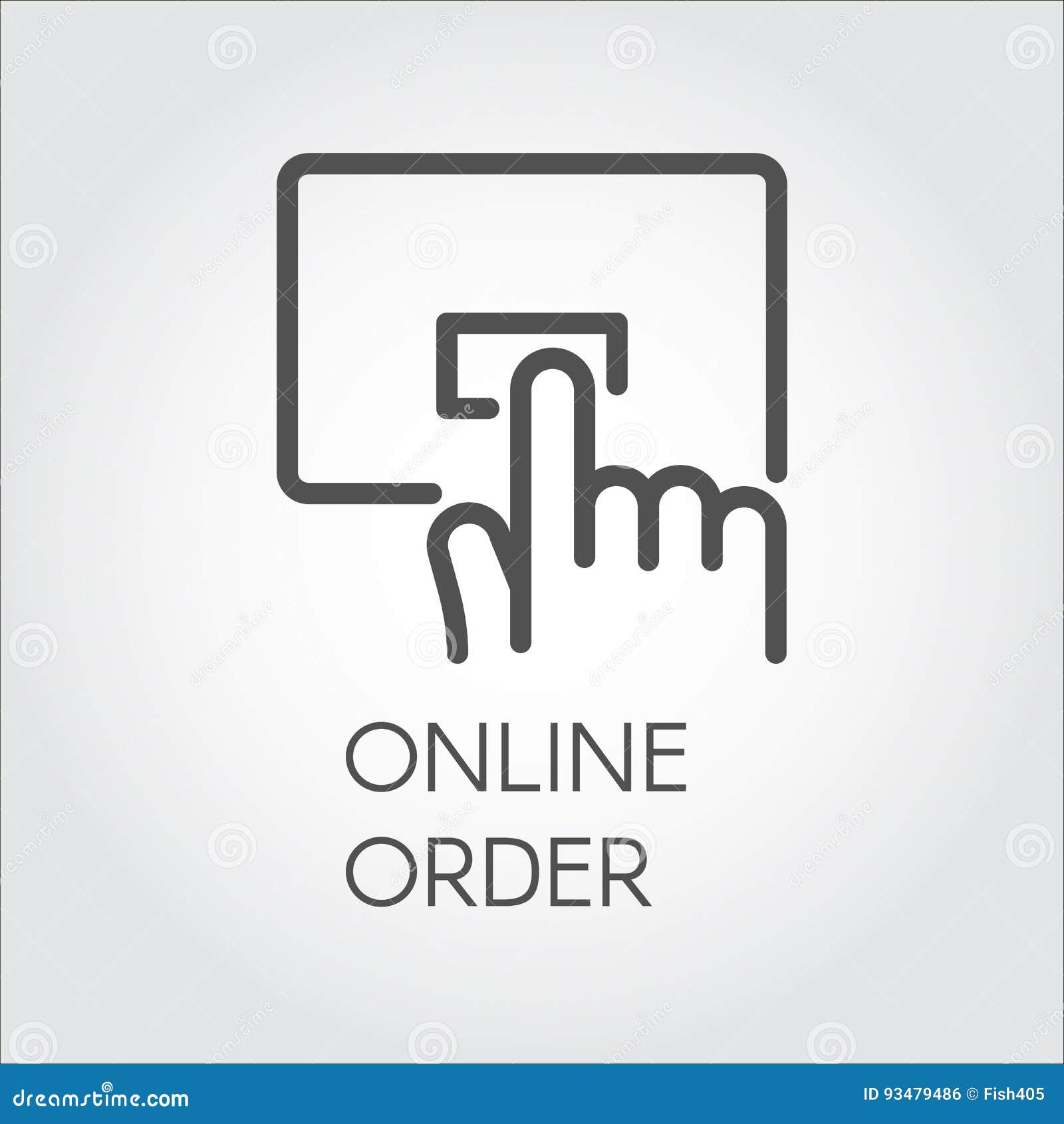 Line Icon for Online Orders and Purchases. Hand Clicking on Order ...