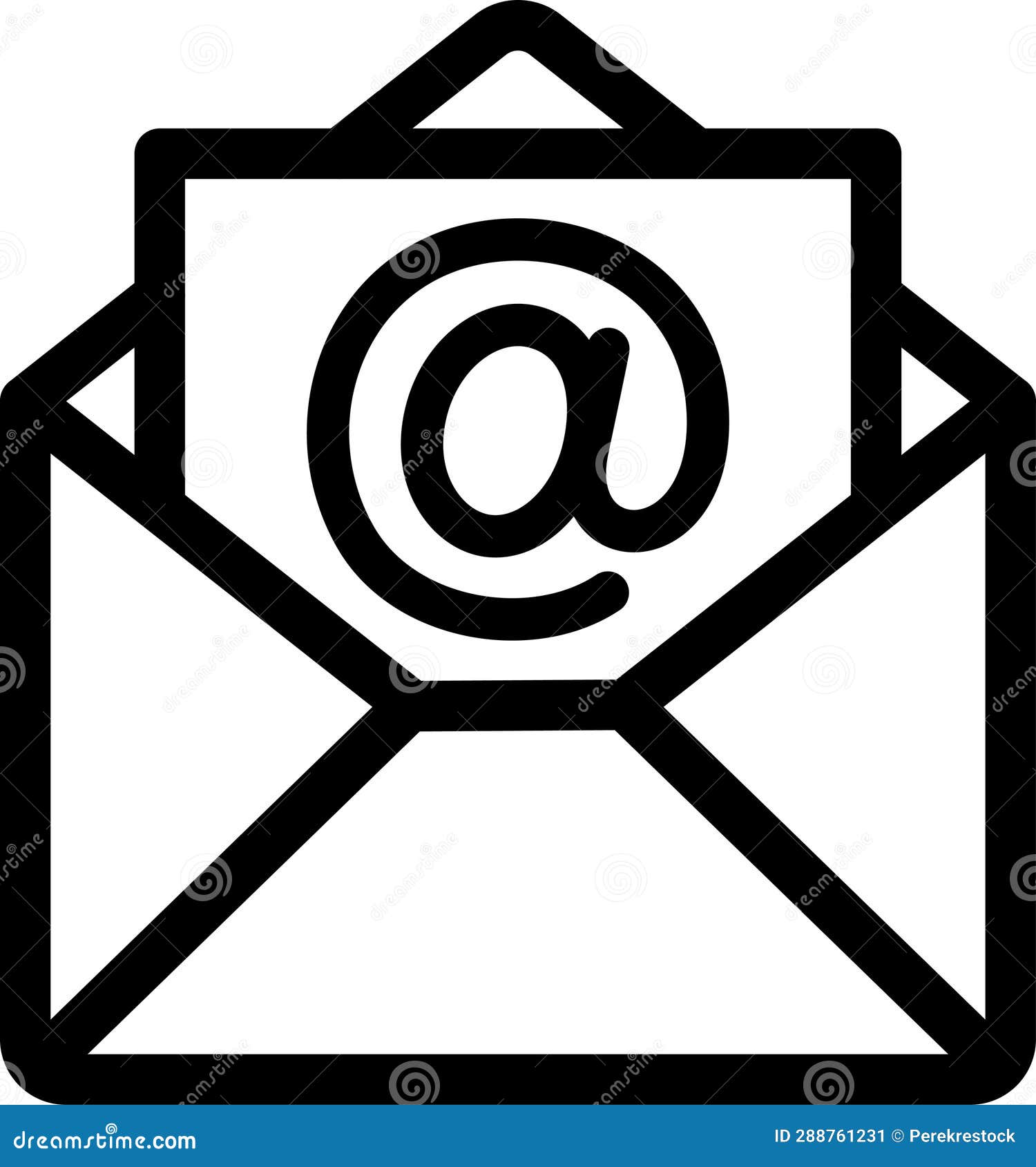 Linear Icon of Opened Envelope with Address Sign Stock Illustration ...