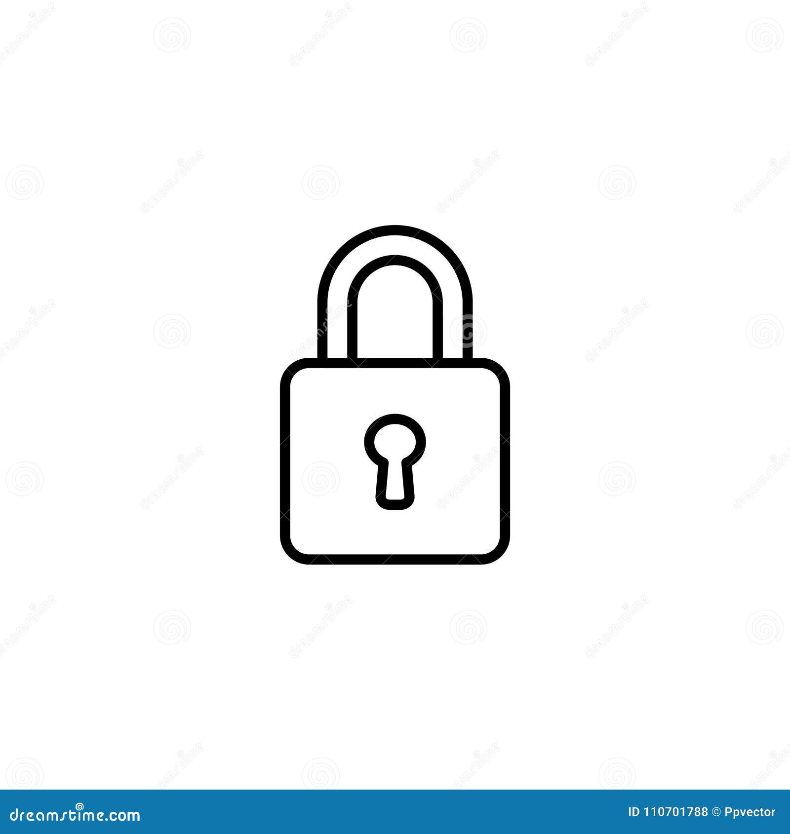 Line icon. Padlock symbol stock vector. Illustration of icon - 110701788