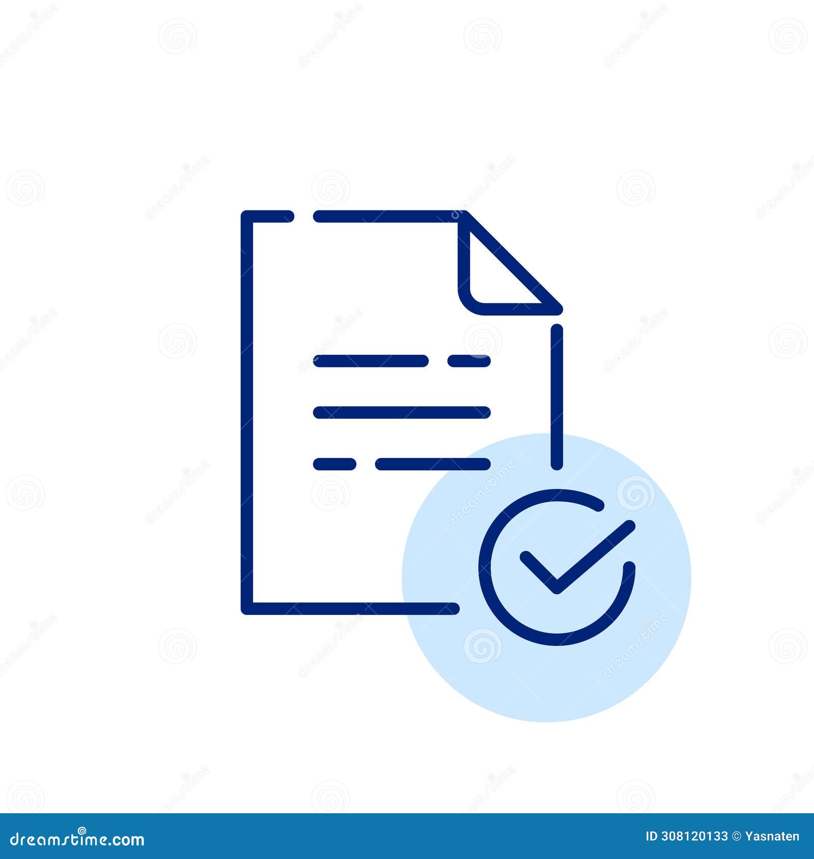 Line Icon of a Paper with a Check Mark Next To it. Pixel Perfect ...