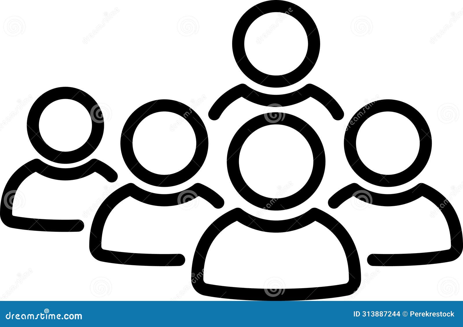 Line Icon of People As Social Group or Population Sign Stock Vector ...
