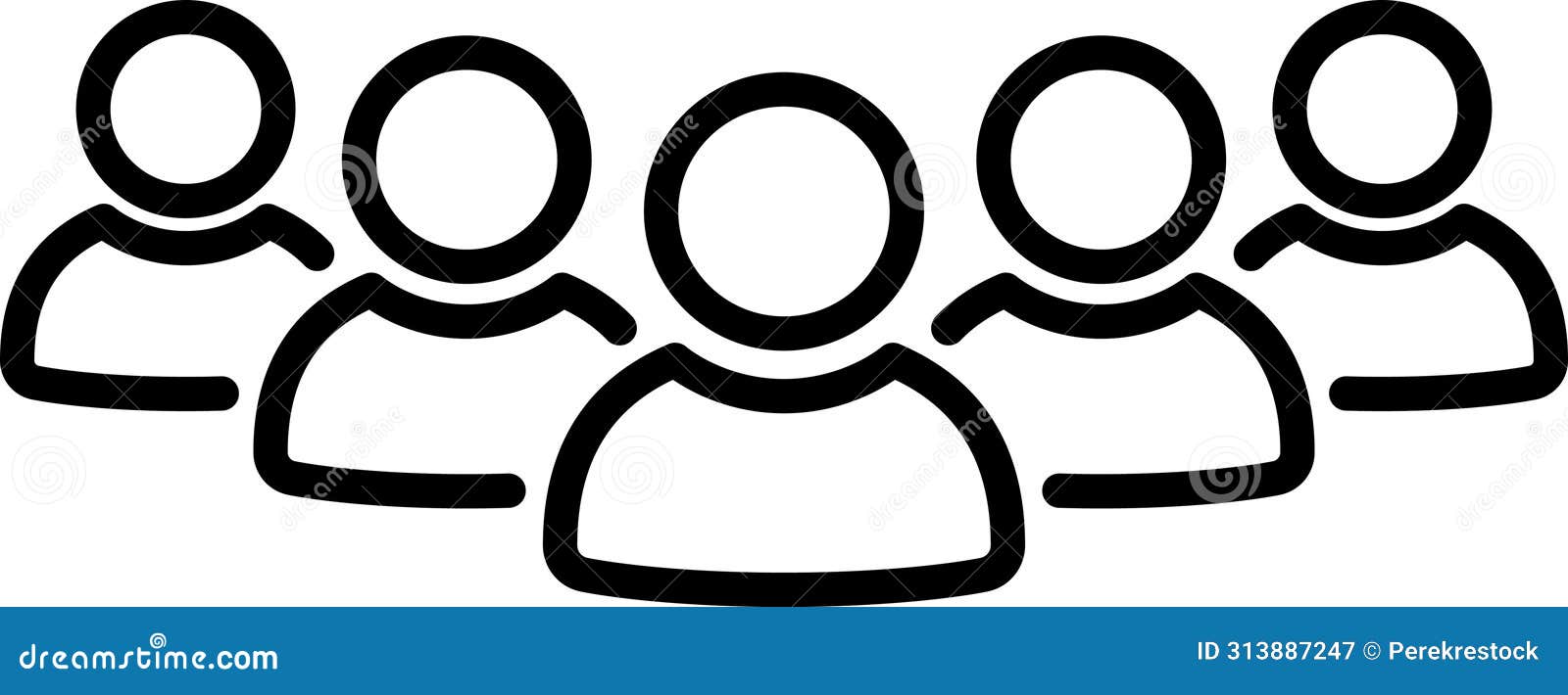 Line Icon of People Group As Customers, Users, Employees or Members ...